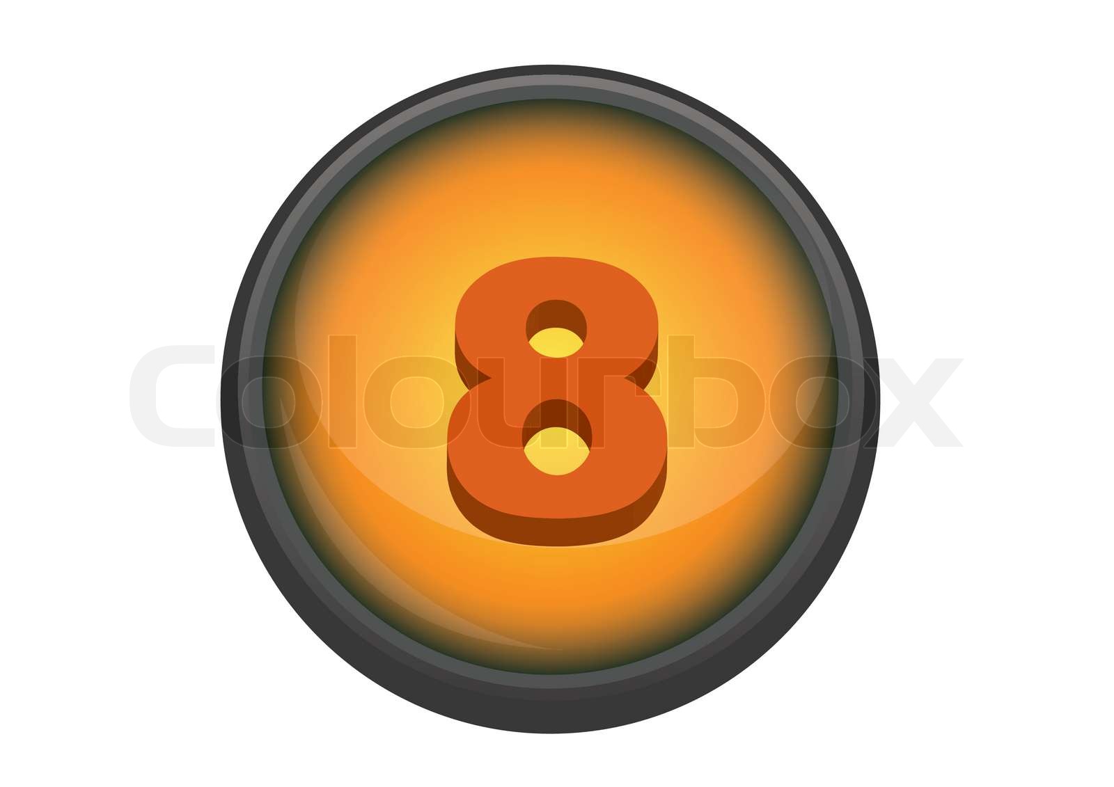 Number 8 on a glossy button | Stock vector | Colourbox