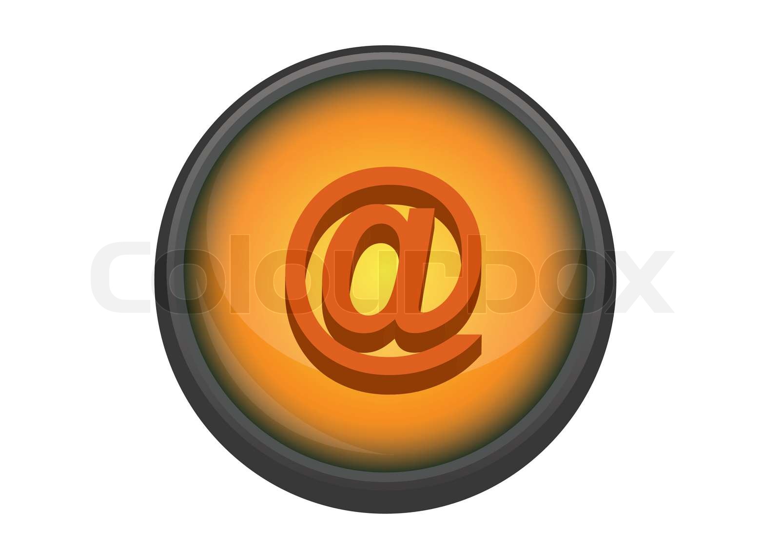Mail symbol on a golden button | Stock vector | Colourbox