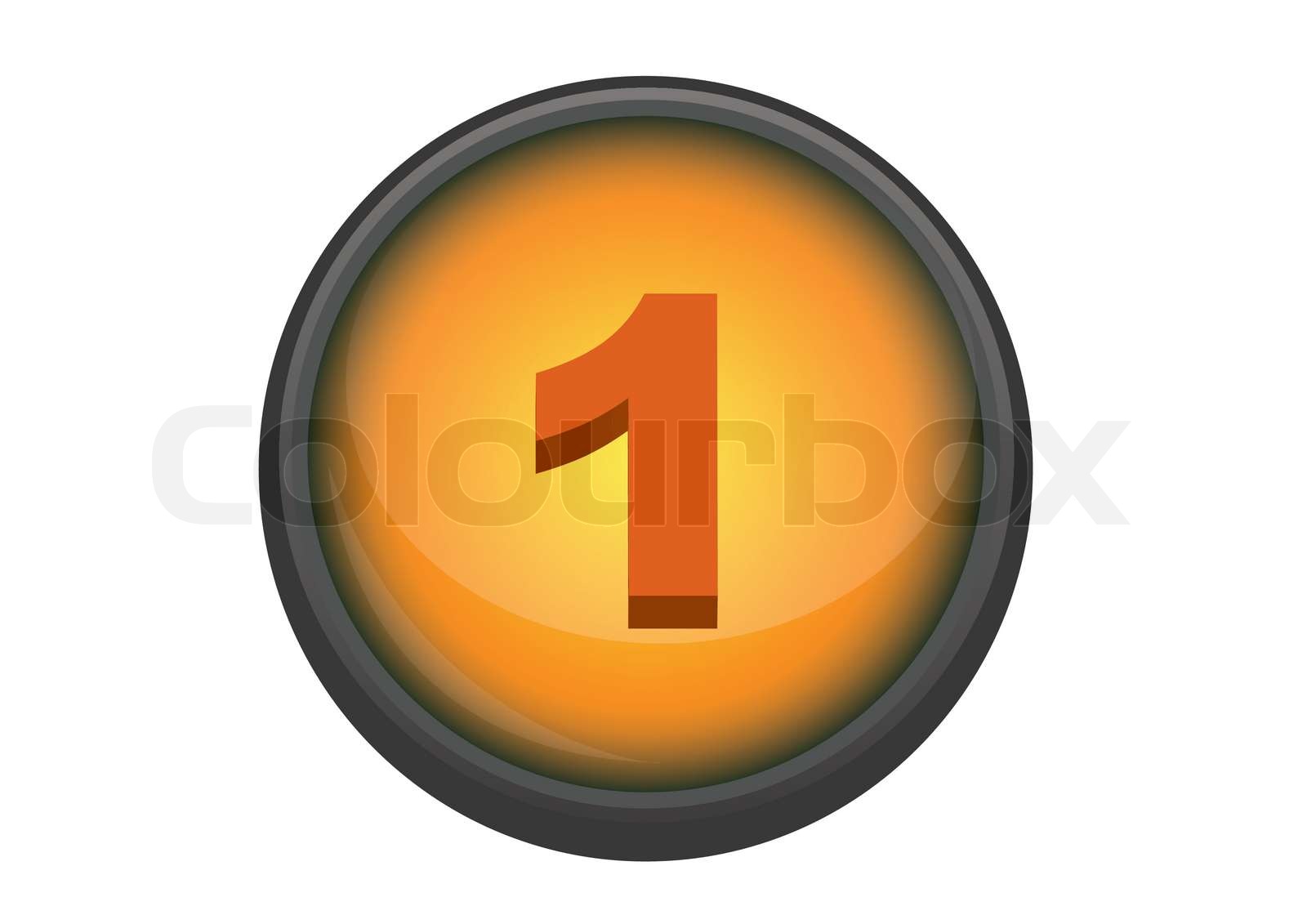 Number 1 on a golden button | Stock vector | Colourbox