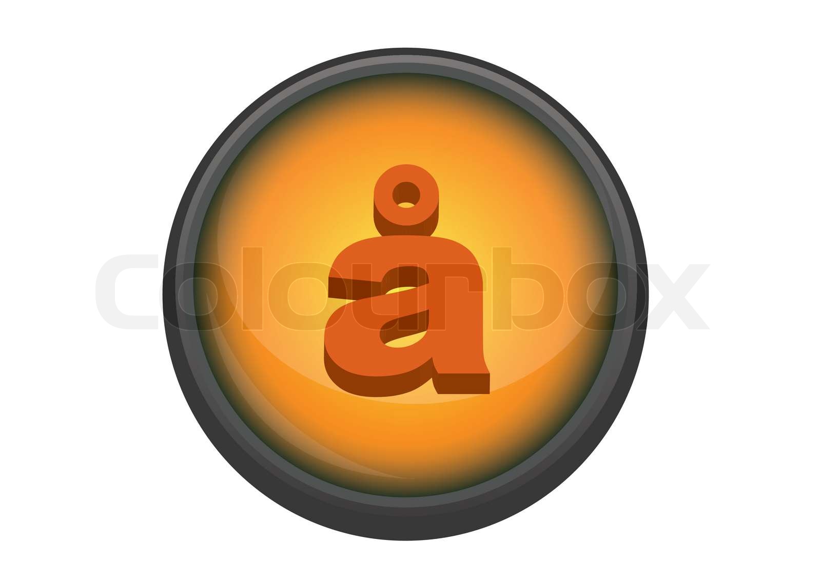 Letter å on a golden button | Stock vector | Colourbox