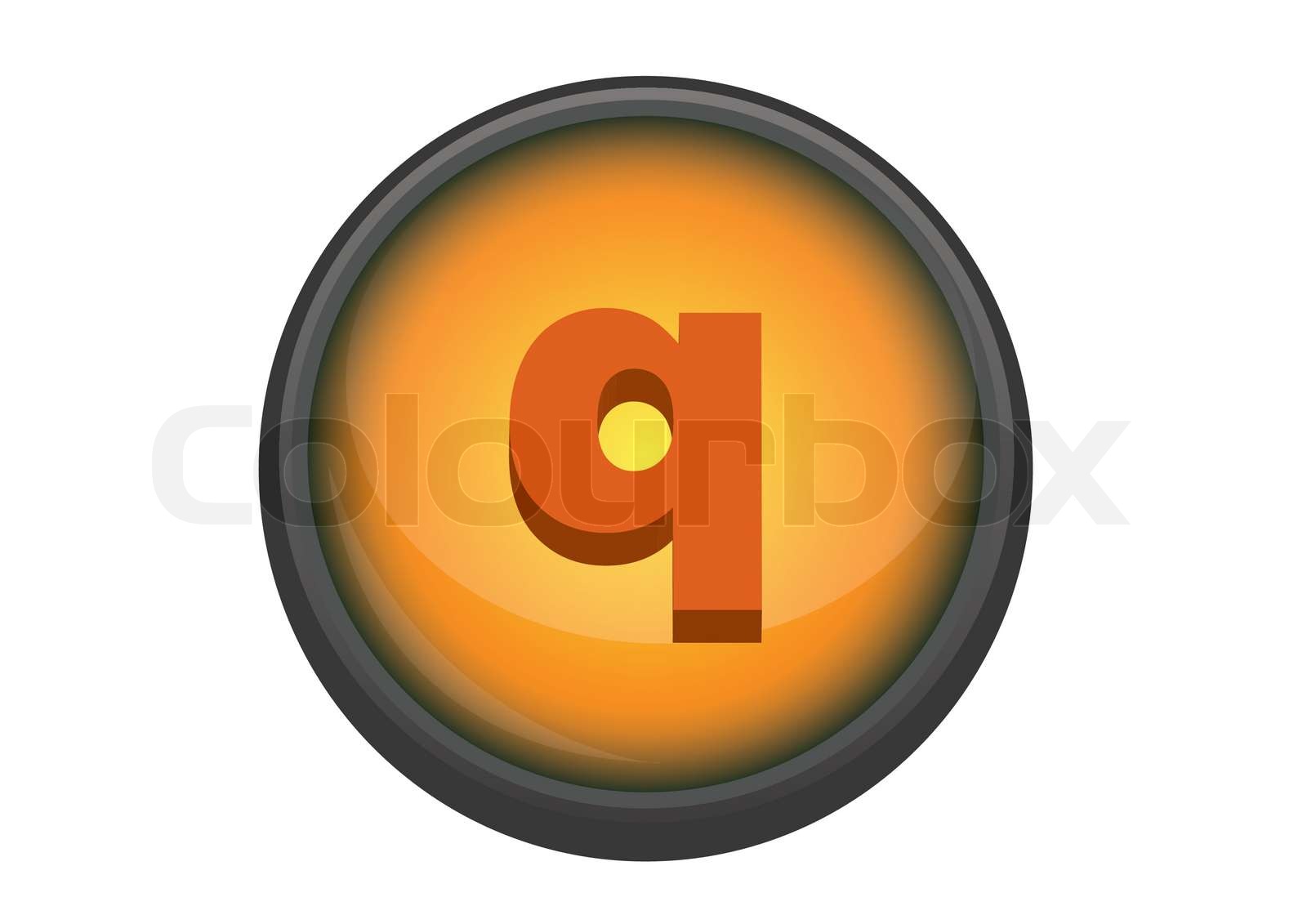 Letter q on a golden button | Stock vector | Colourbox