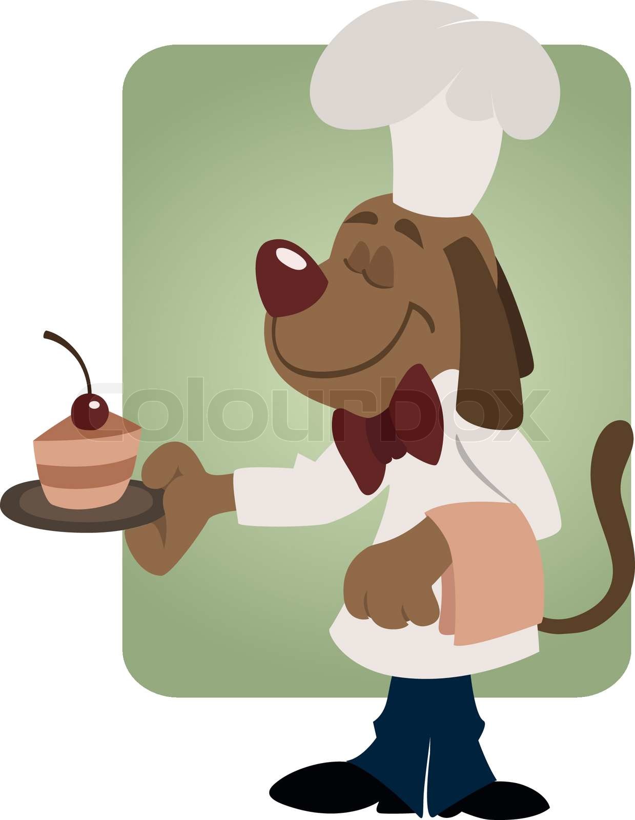 Elegant waiter dog in restaurant | Stock vector | Colourbox