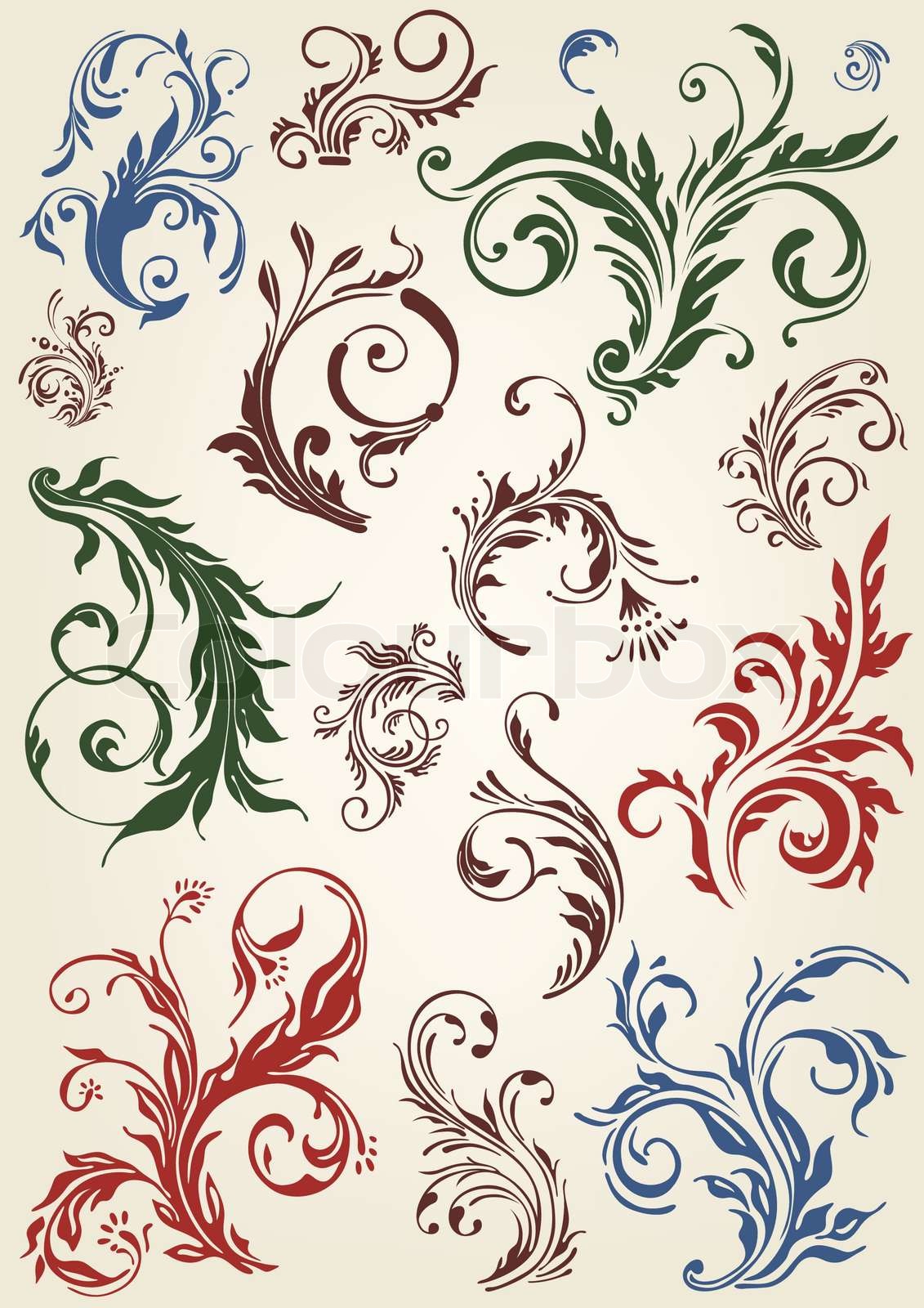 blumig, muster, rahmen | Stock-Vektor | Colourbox