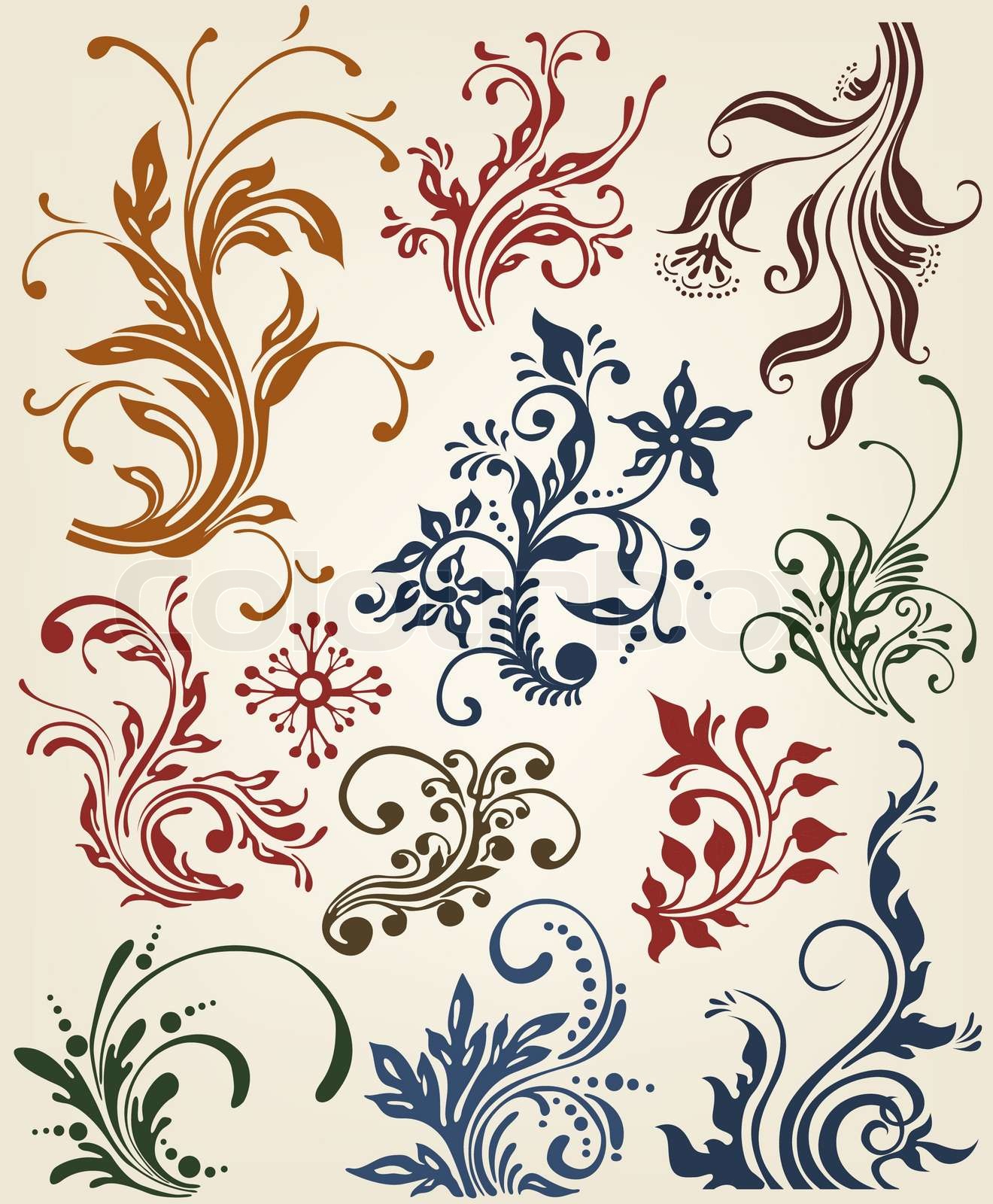 Ornament floral vector elements | Stock vector | Colourbox