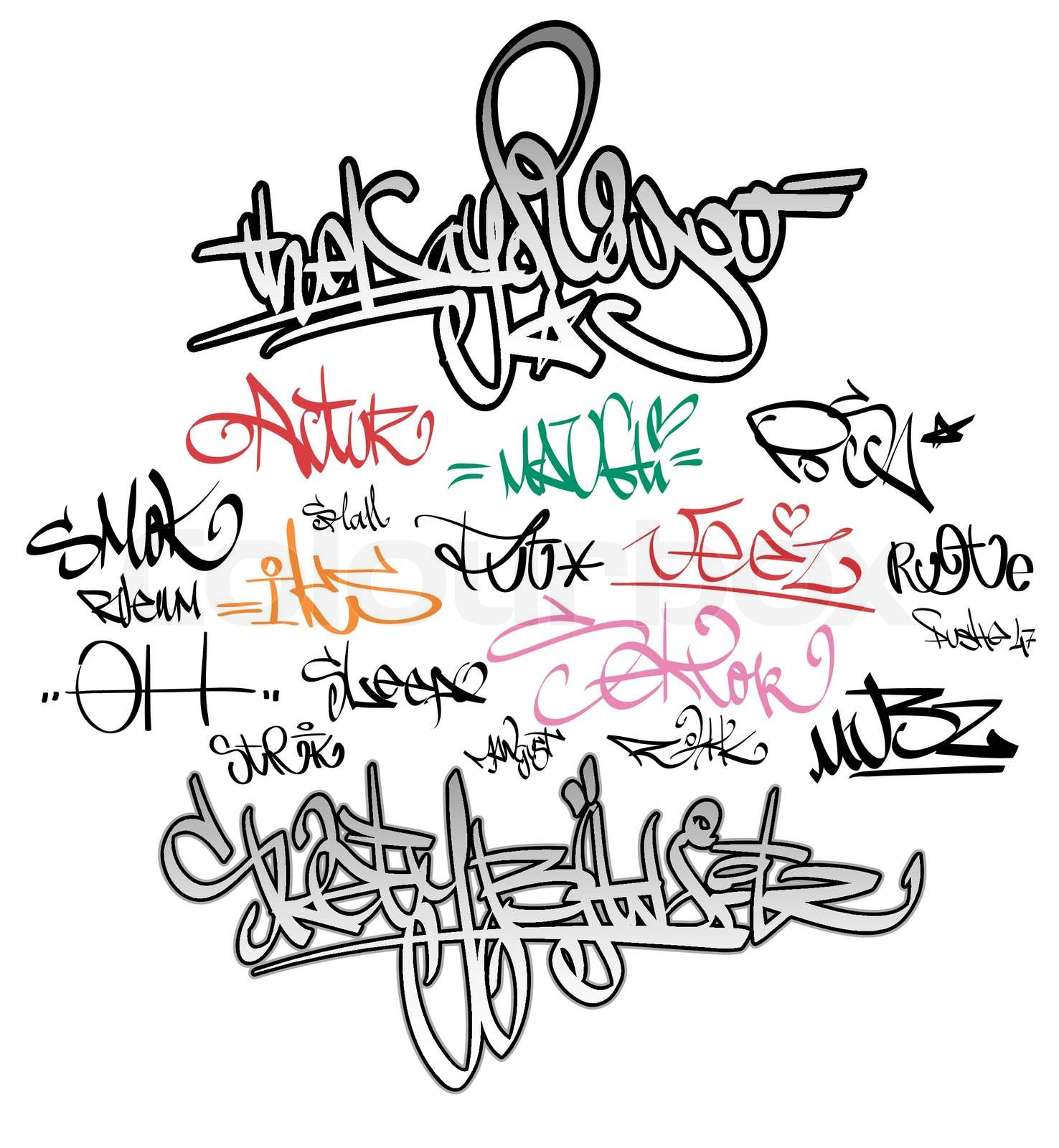 Graffiti tags urban signature | Stock vector | Colourbox
