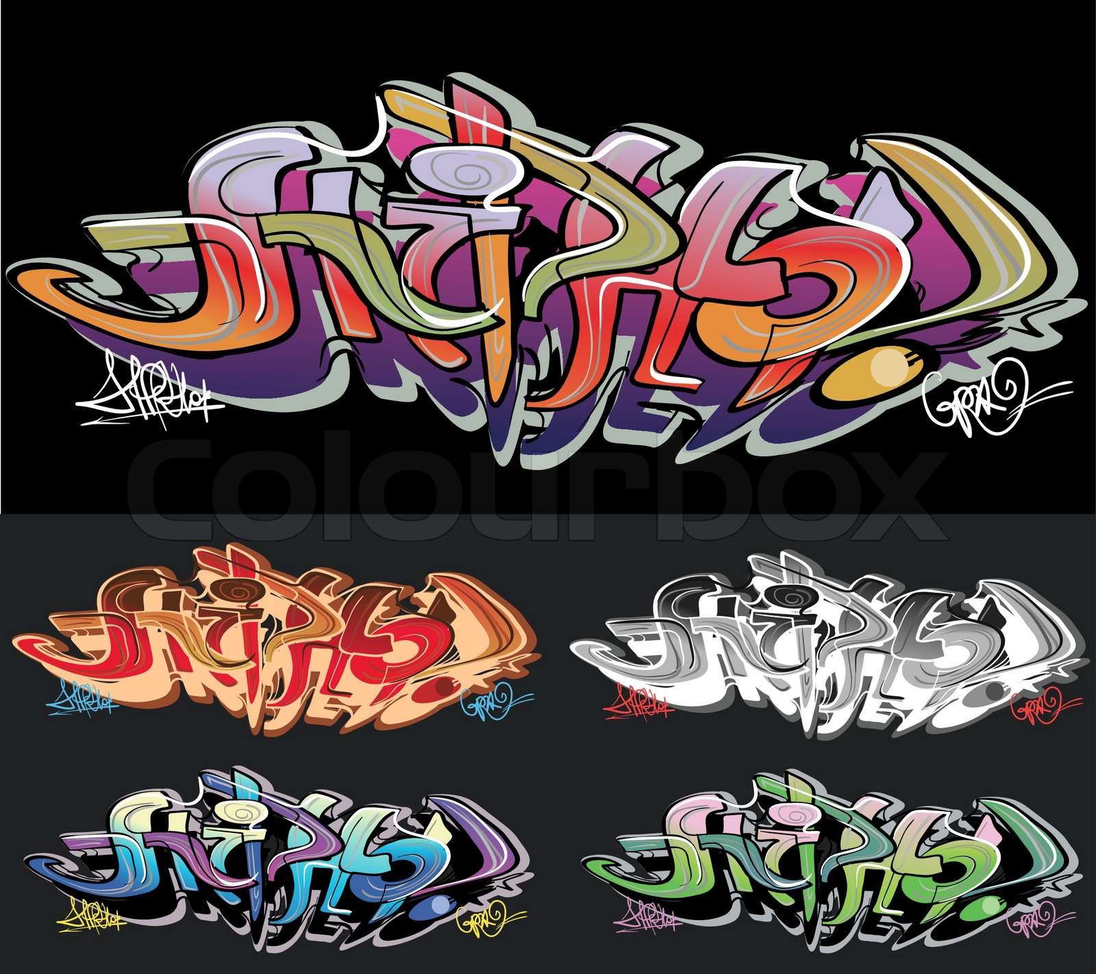 Hip-hop graffiti urban art | Stock vector | Colourbox