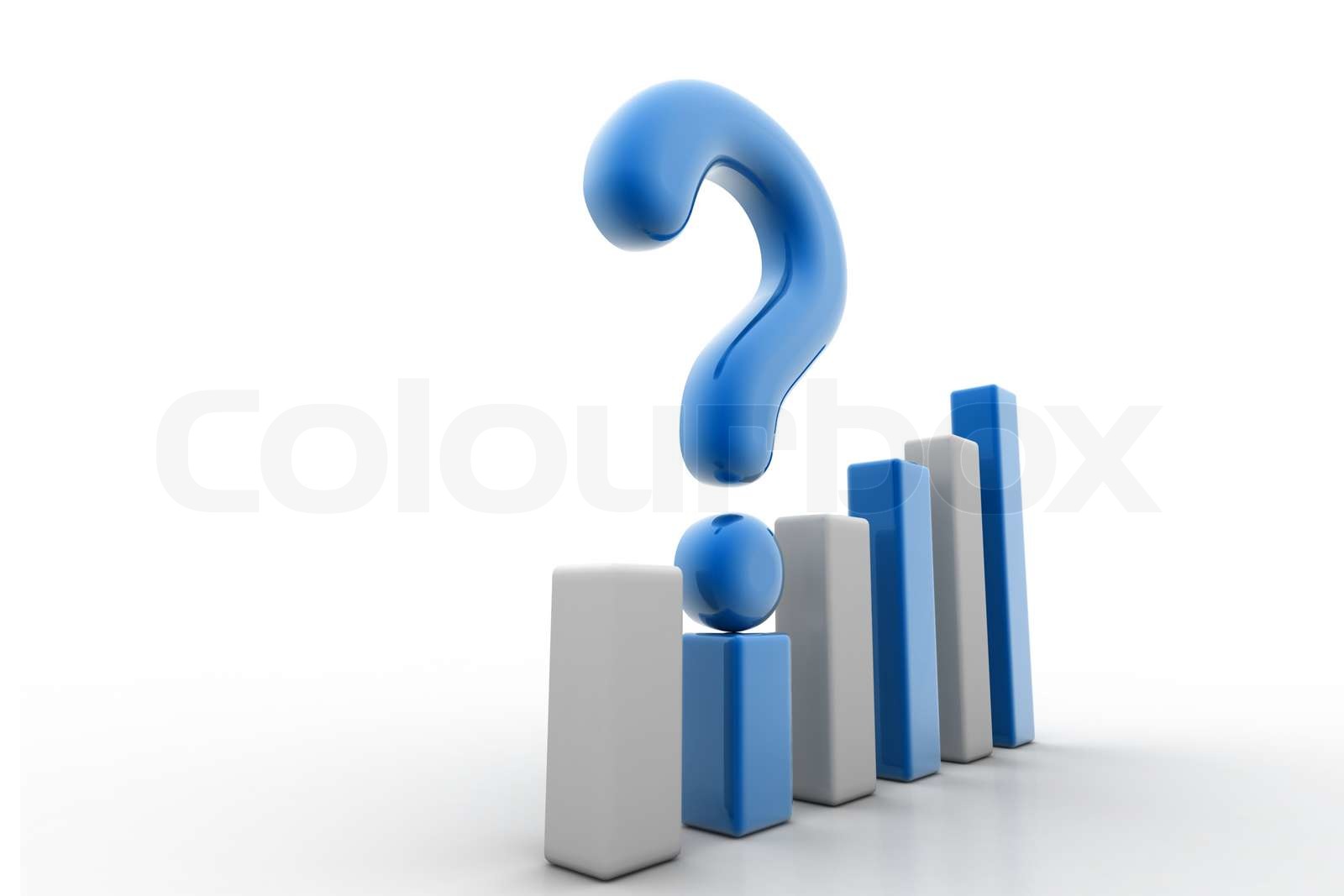 Graph with question mark | Stock image | Colourbox