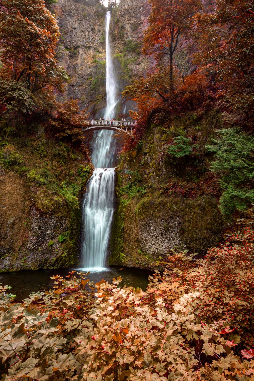 Multnoman Falls. Columbia River Gorge National Scenic area | Stock ...