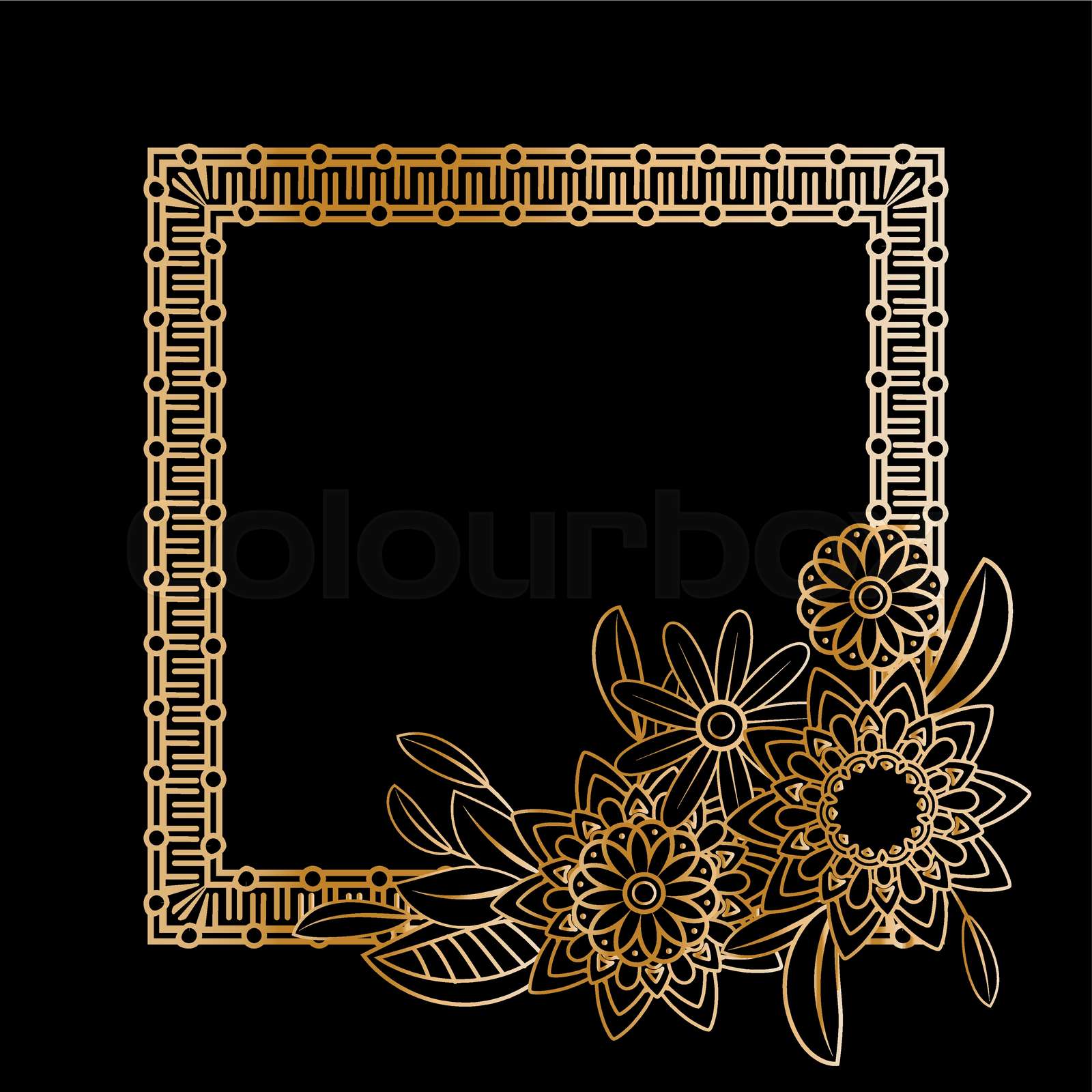 Golden Floral Frame | Stock vector | Colourbox