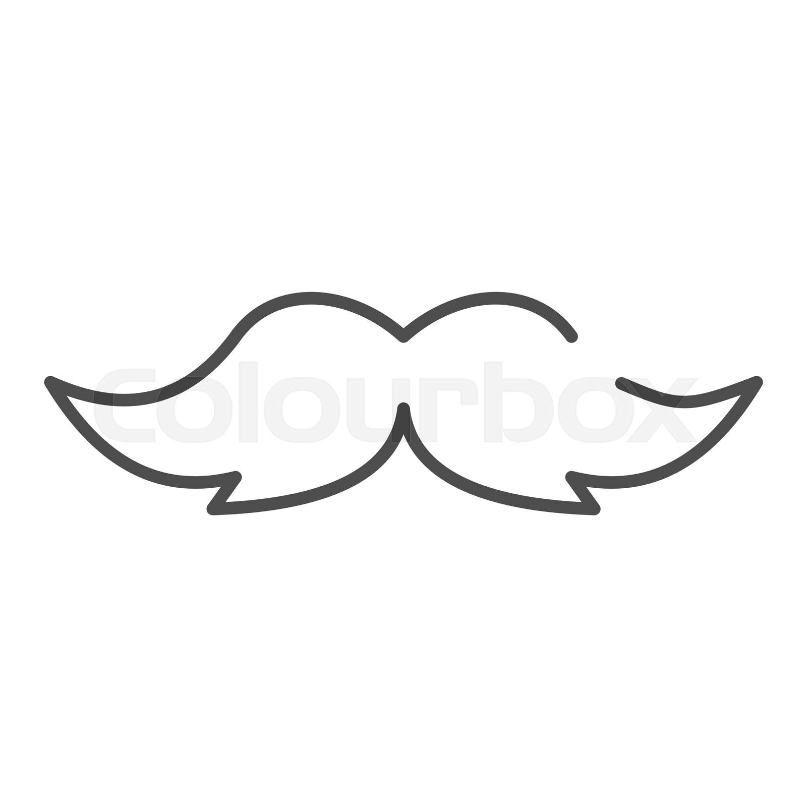 Mustache thin line icon. Male facial hair vector illustration isolated ...