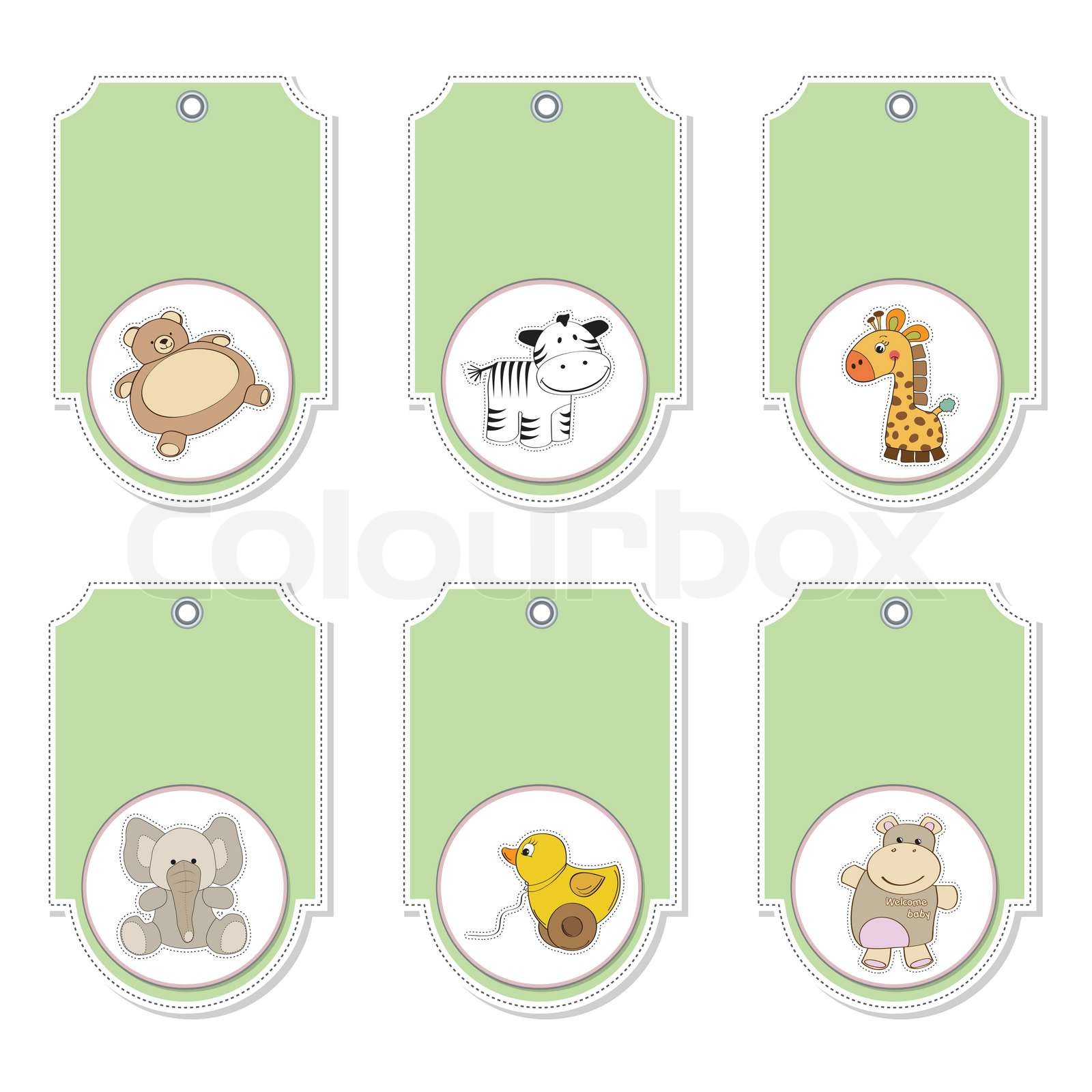 cartoon animals labels set | Stock vector | Colourbox