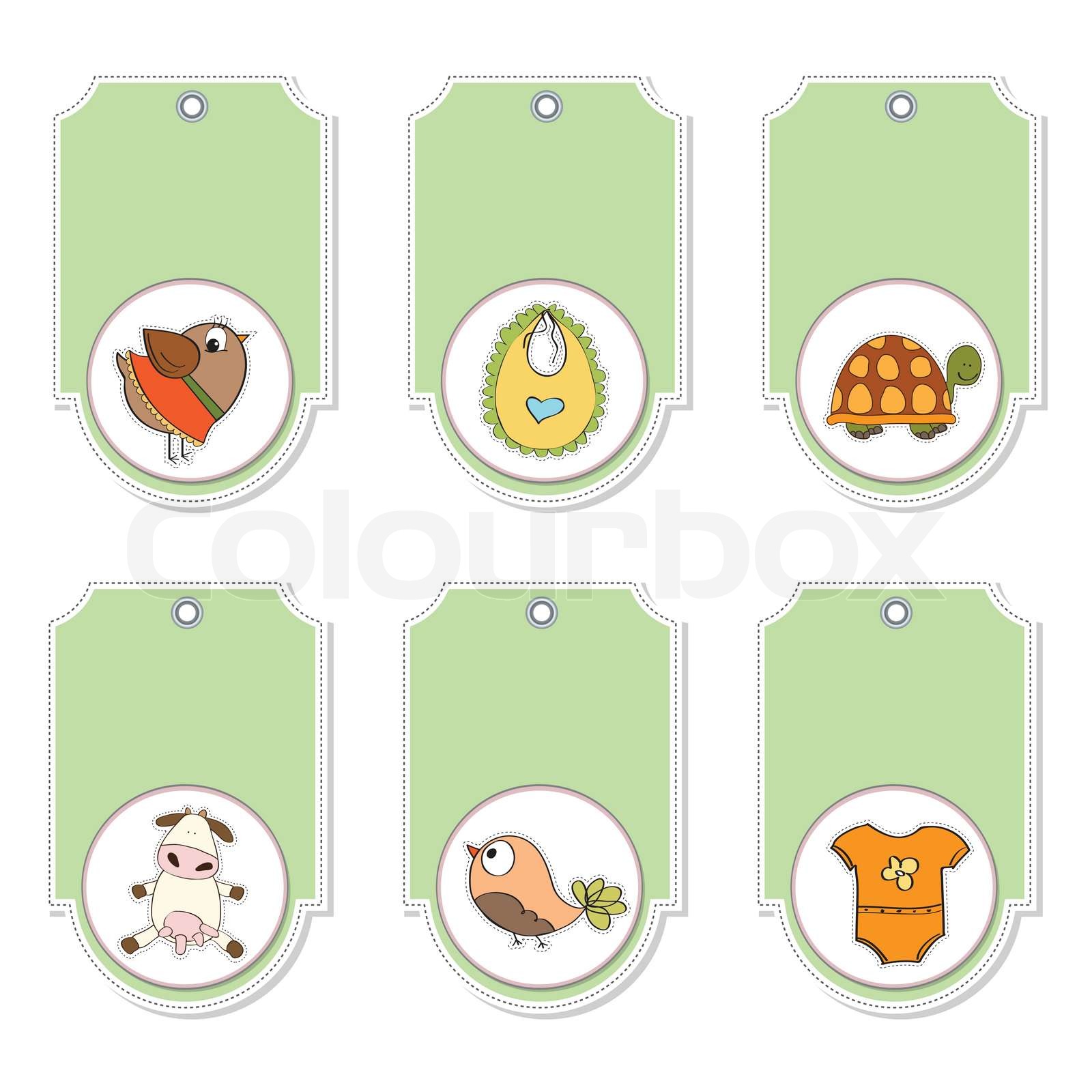 cartoon animals labels set | Stock vector | Colourbox