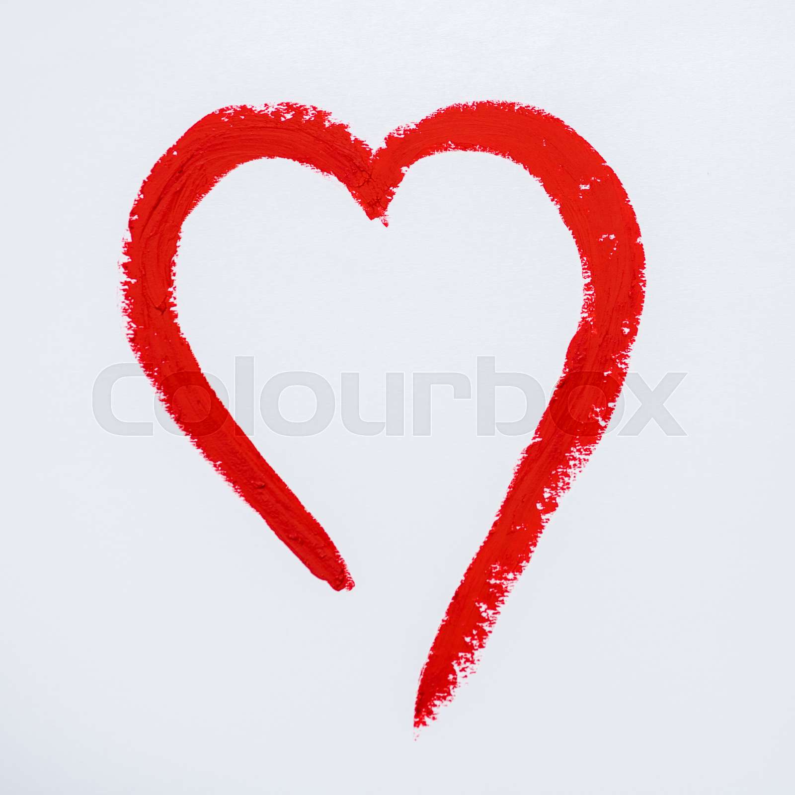 red drawn heart isolated on white | Stock image | Colourbox