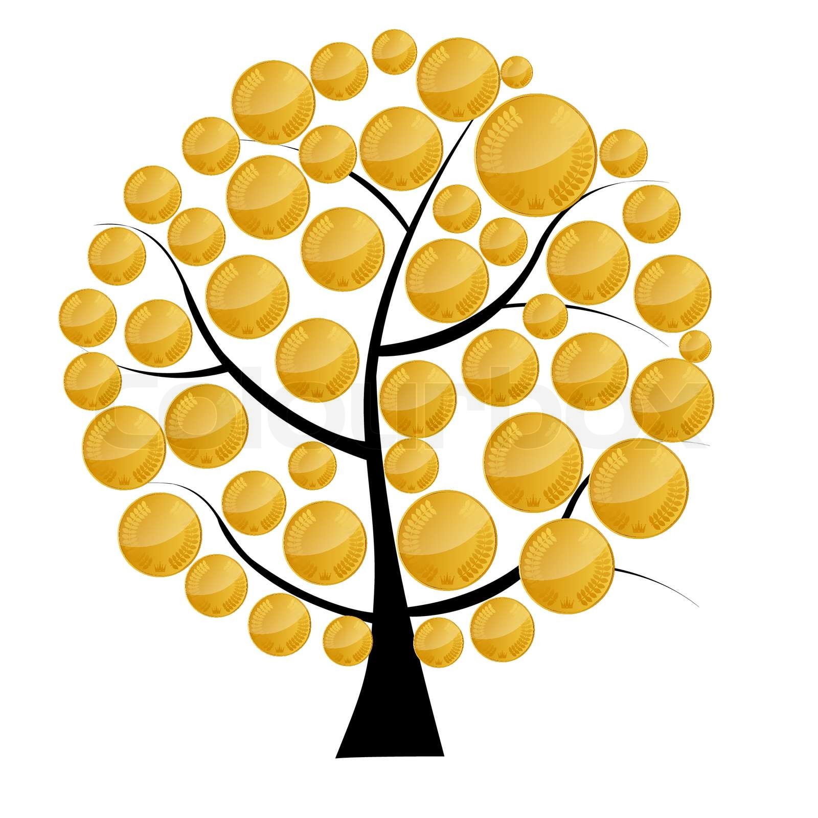 vector illustration of a money tree with coins Vector illustration ...
