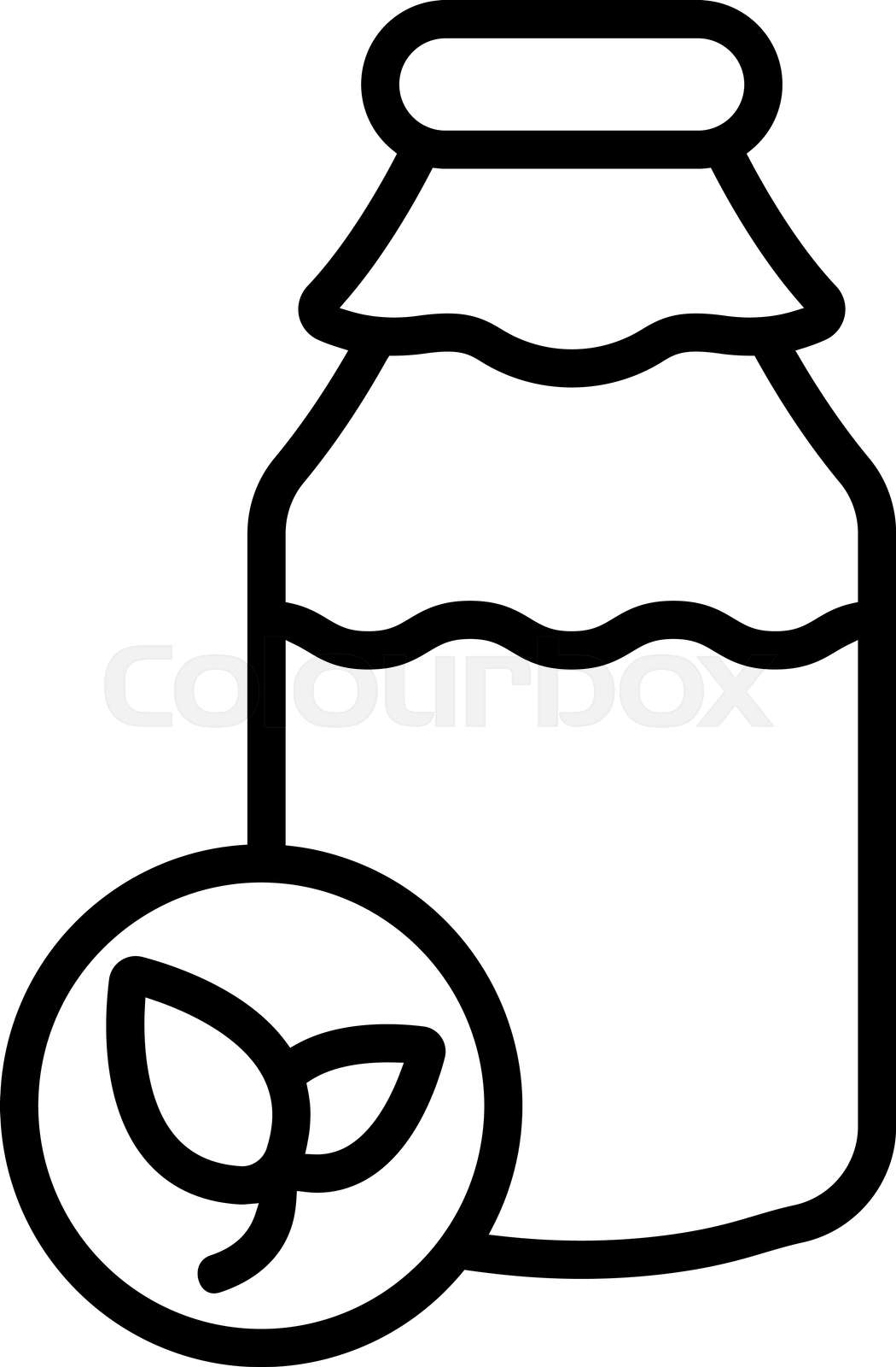 Natural pure milk vector icon. Isolated contour symbol illustration ...