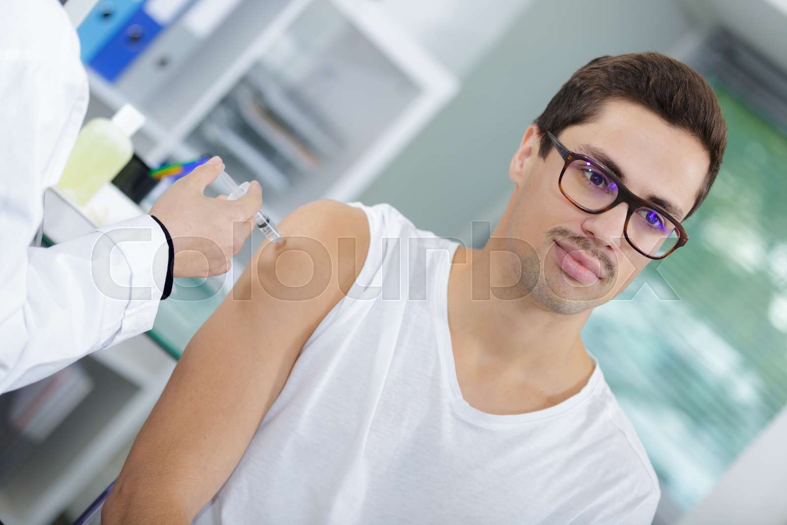 Doctor Doing Tetanus Toxoid Injection Stock Image Colourbox