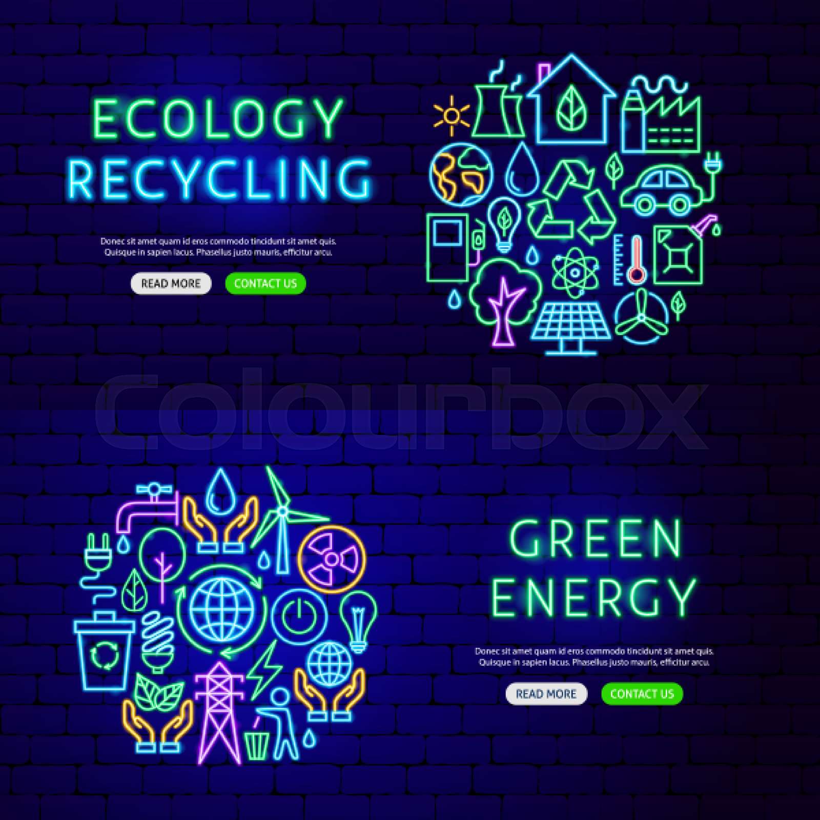 Ecology Recycling Banners | Stock vector | Colourbox