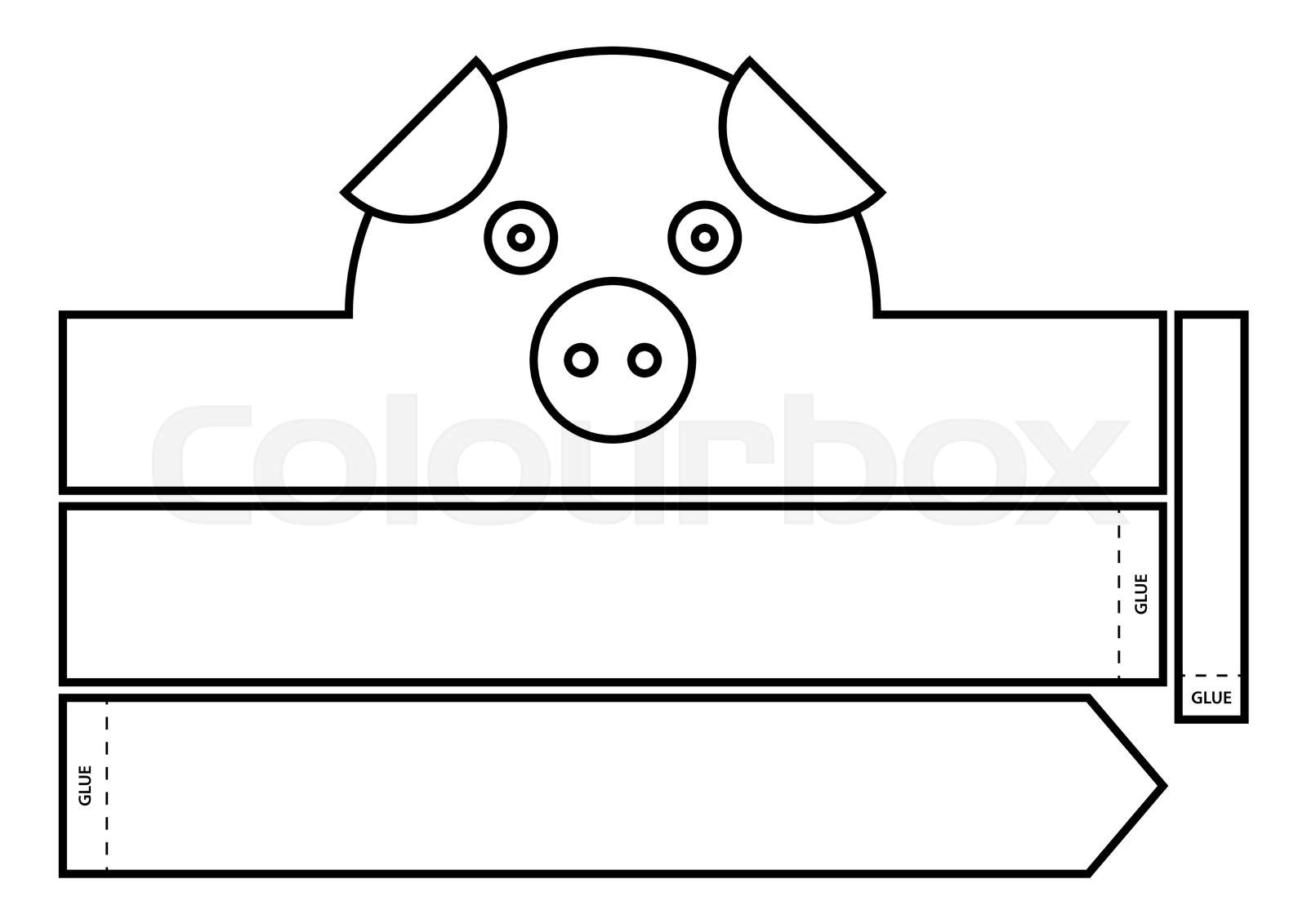 Pig coloring headband | Stock vector | Colourbox