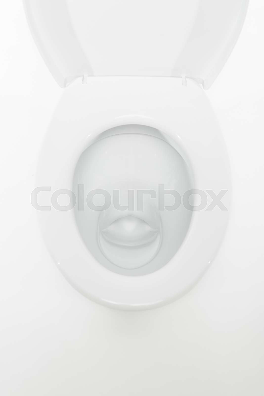 top view of modern ceramic clean toilet bowl isolated on white | Stock ...