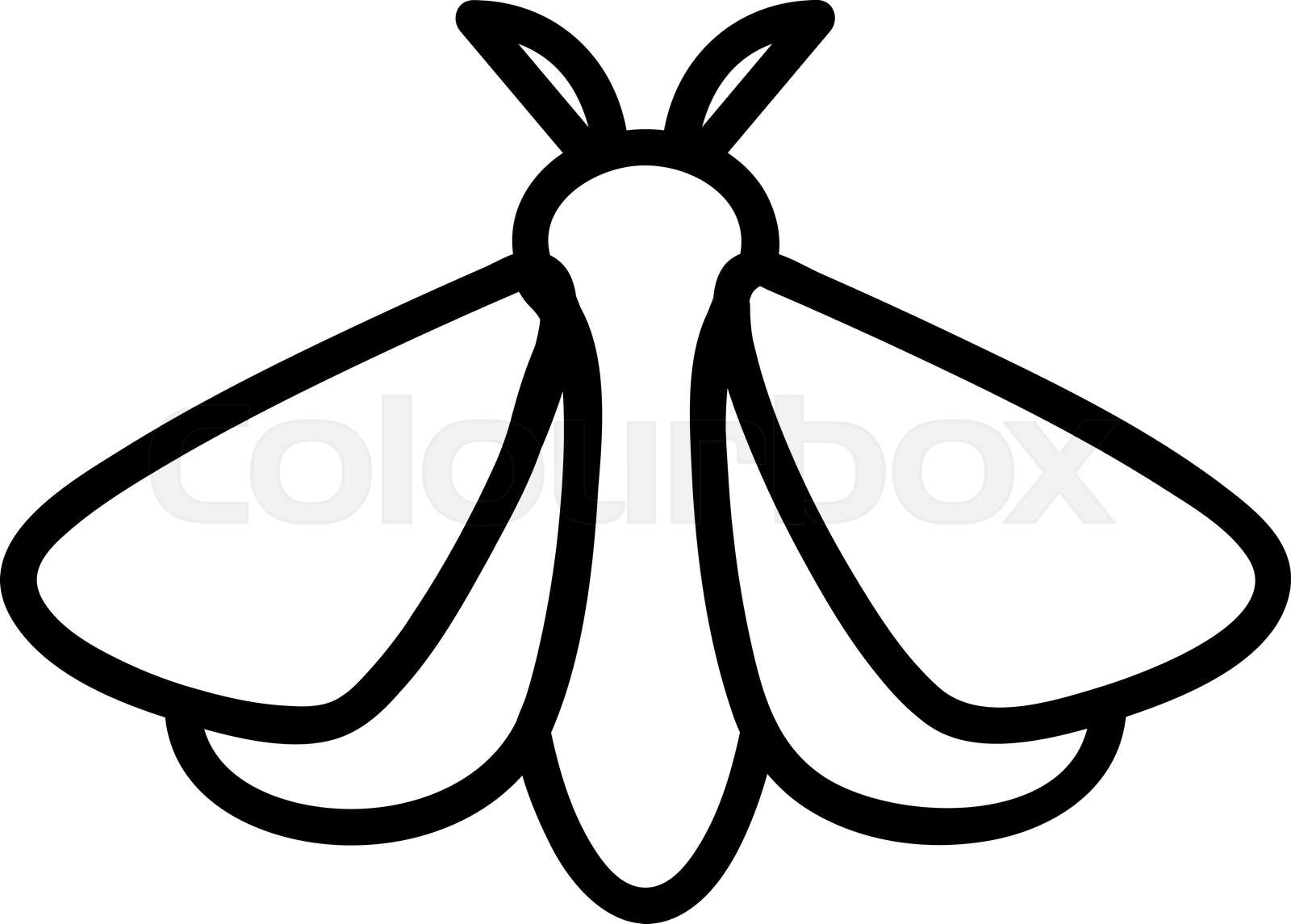 Moth icon vector. Isolated contour symbol illustration | Stock vector ...