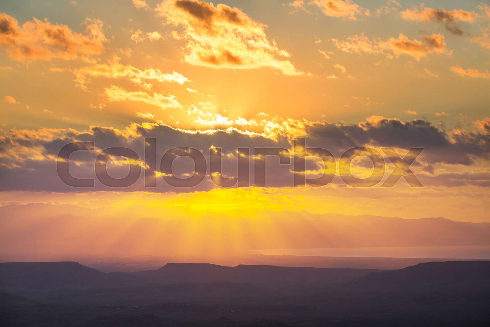 Mountains in Cyprus at sunset | Stock image | Colourbox