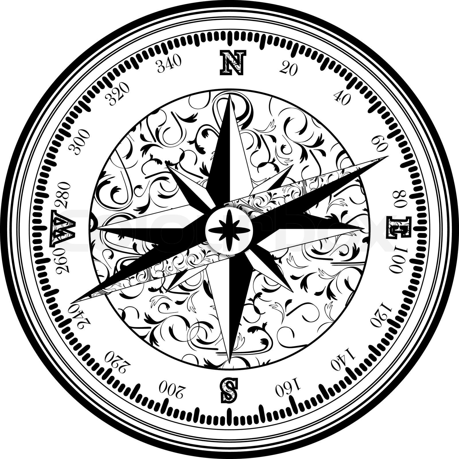 Vinatge Antique Compass Stock Vector Colourbox