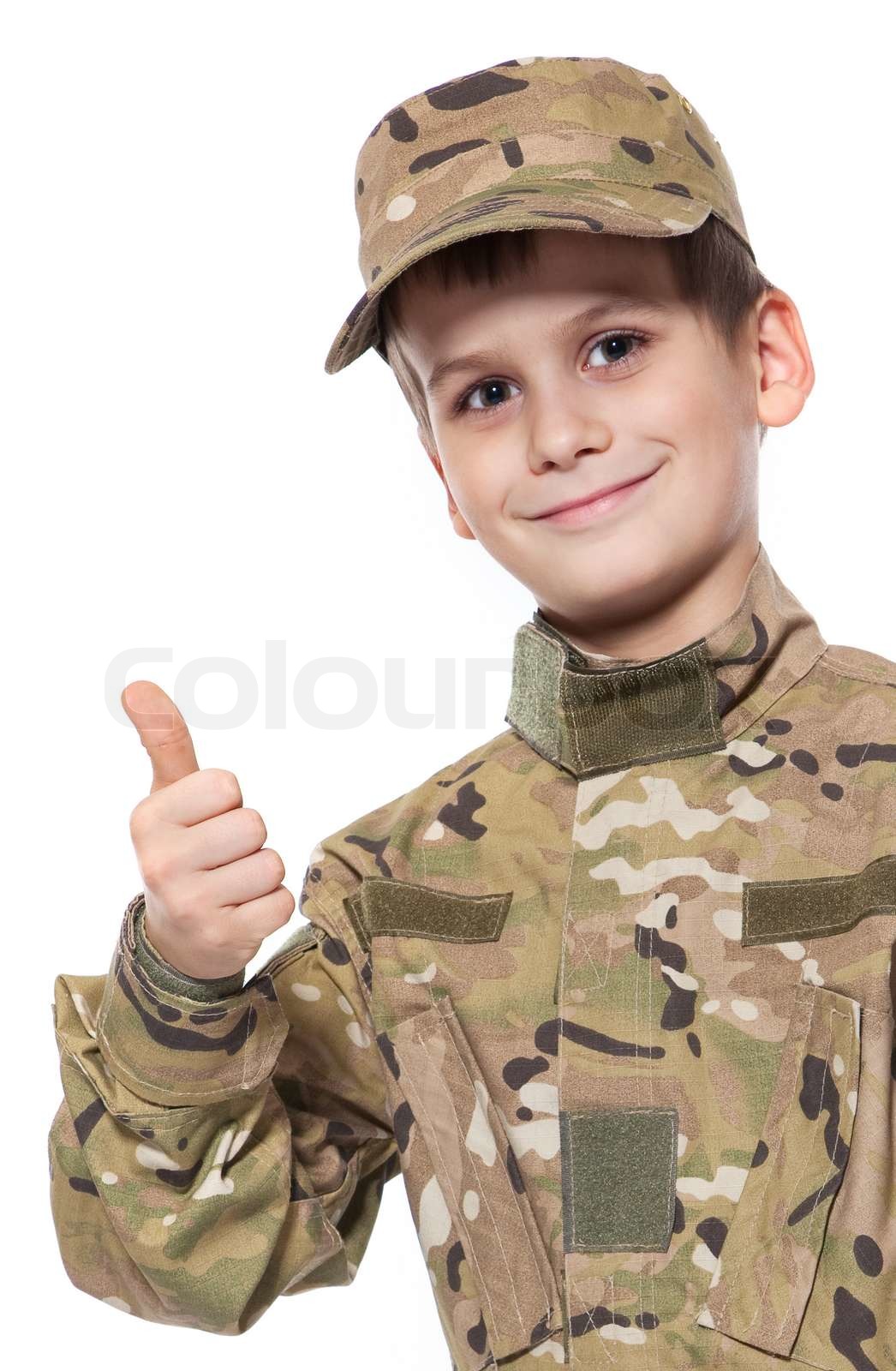 Saluting soldier Young boy | Stock image | Colourbox