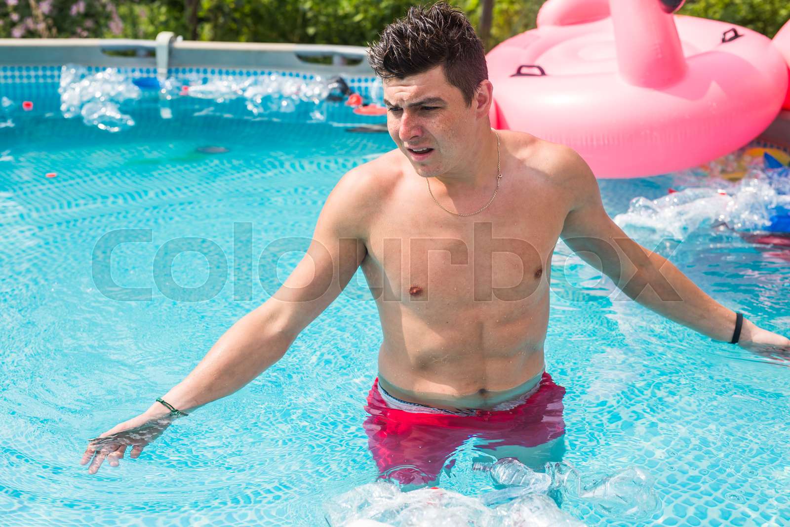 Ecology, plastic trash, environmental emergency and water pollution ...