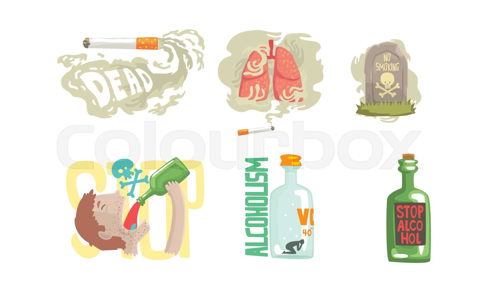 potable, alcohol, peligro | Vector de archivo | Colourbox