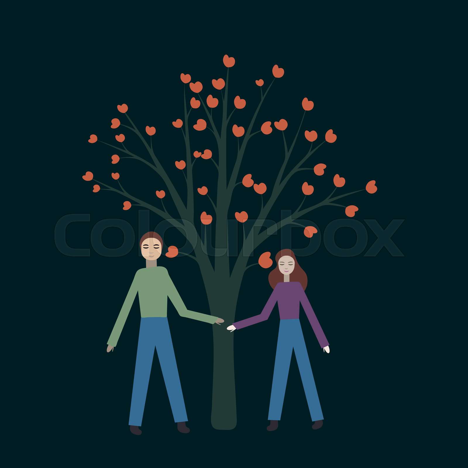 Couple and tree | Stock vector | Colourbox