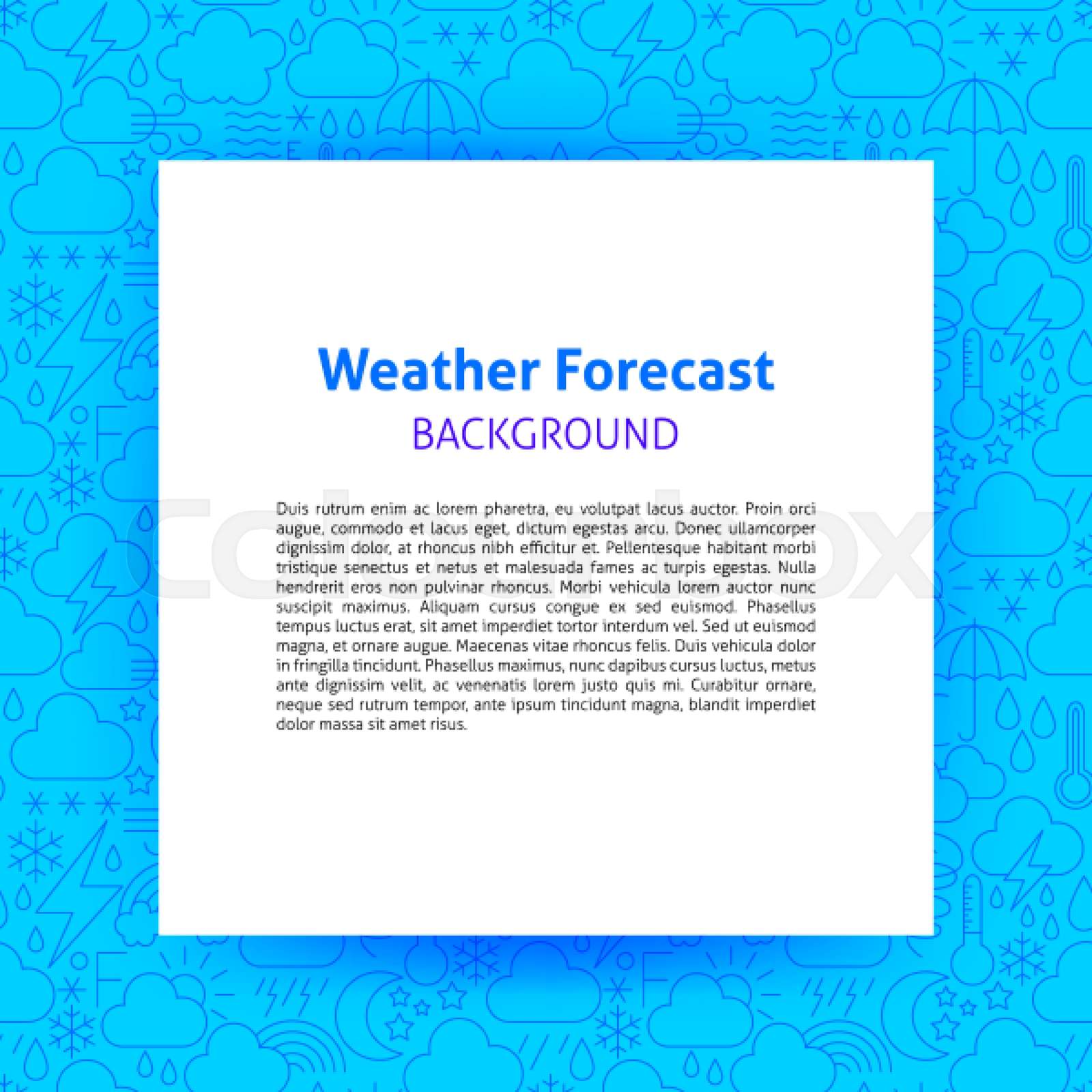 Weather Forecast Paper Template | Stock vector | Colourbox