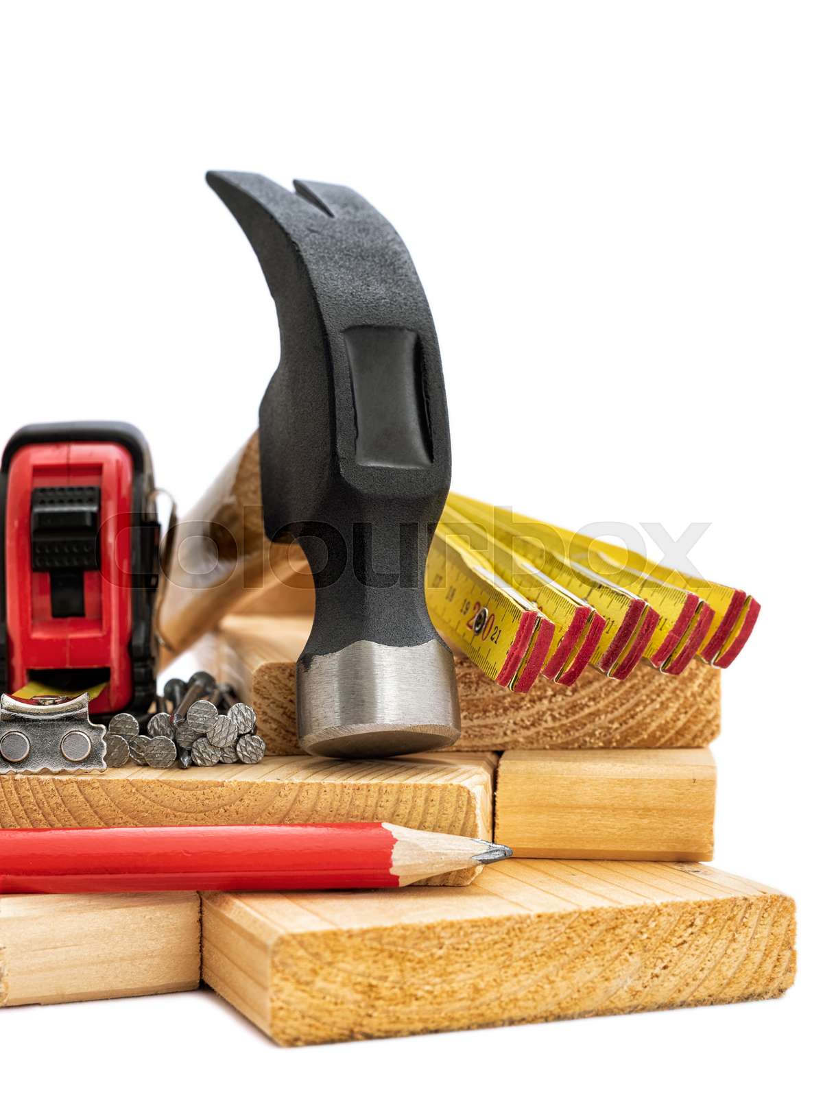 Tools and work equipment for carpenter. Carpentry. | Stock image ...