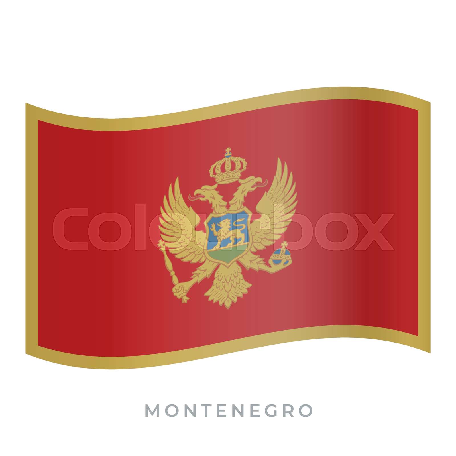 Montenegro waving flag vector icon. Vector illustration isolated on ...
