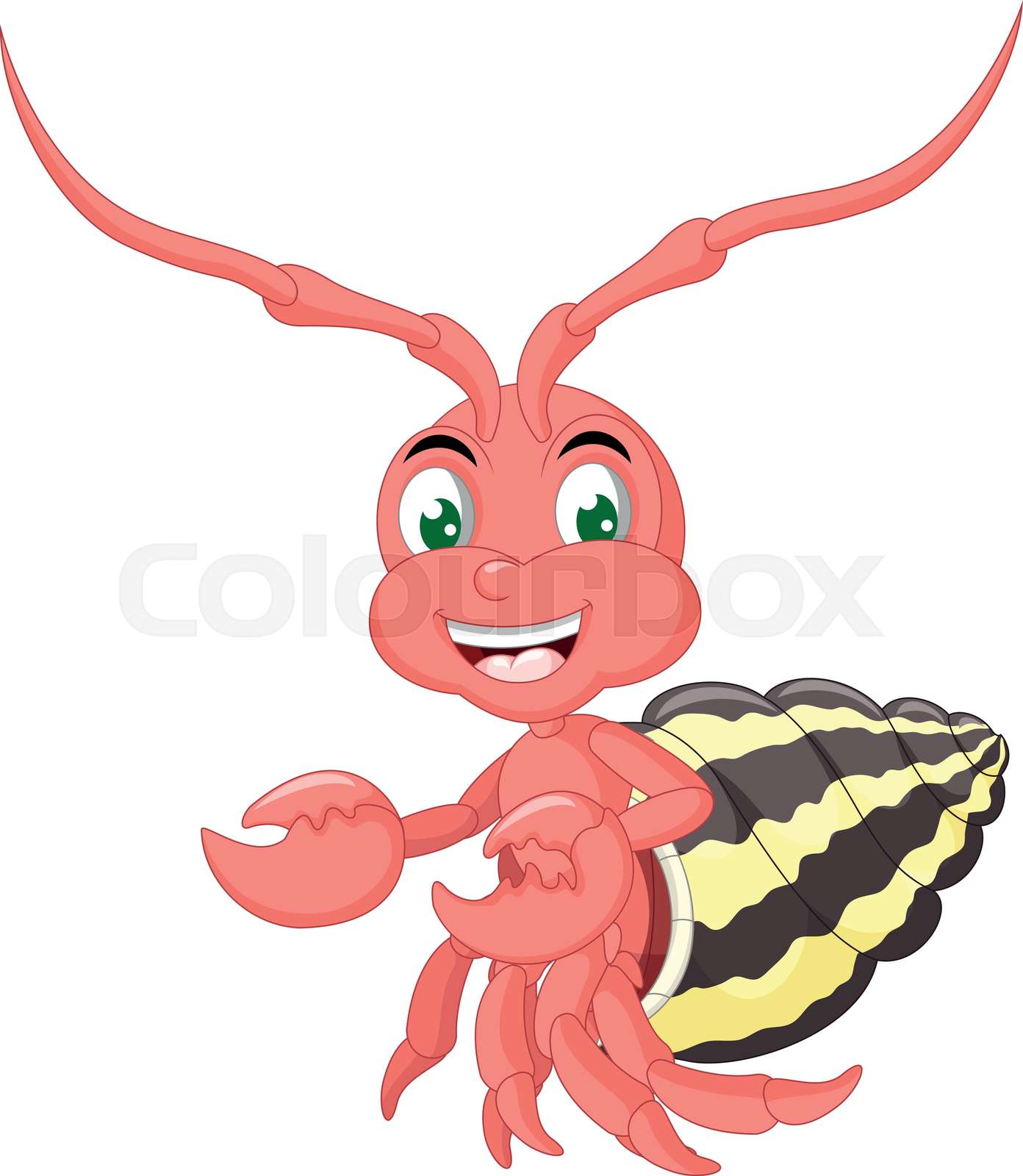 Cool Pink Hermit Crab CArtoon | Stock vector | Colourbox