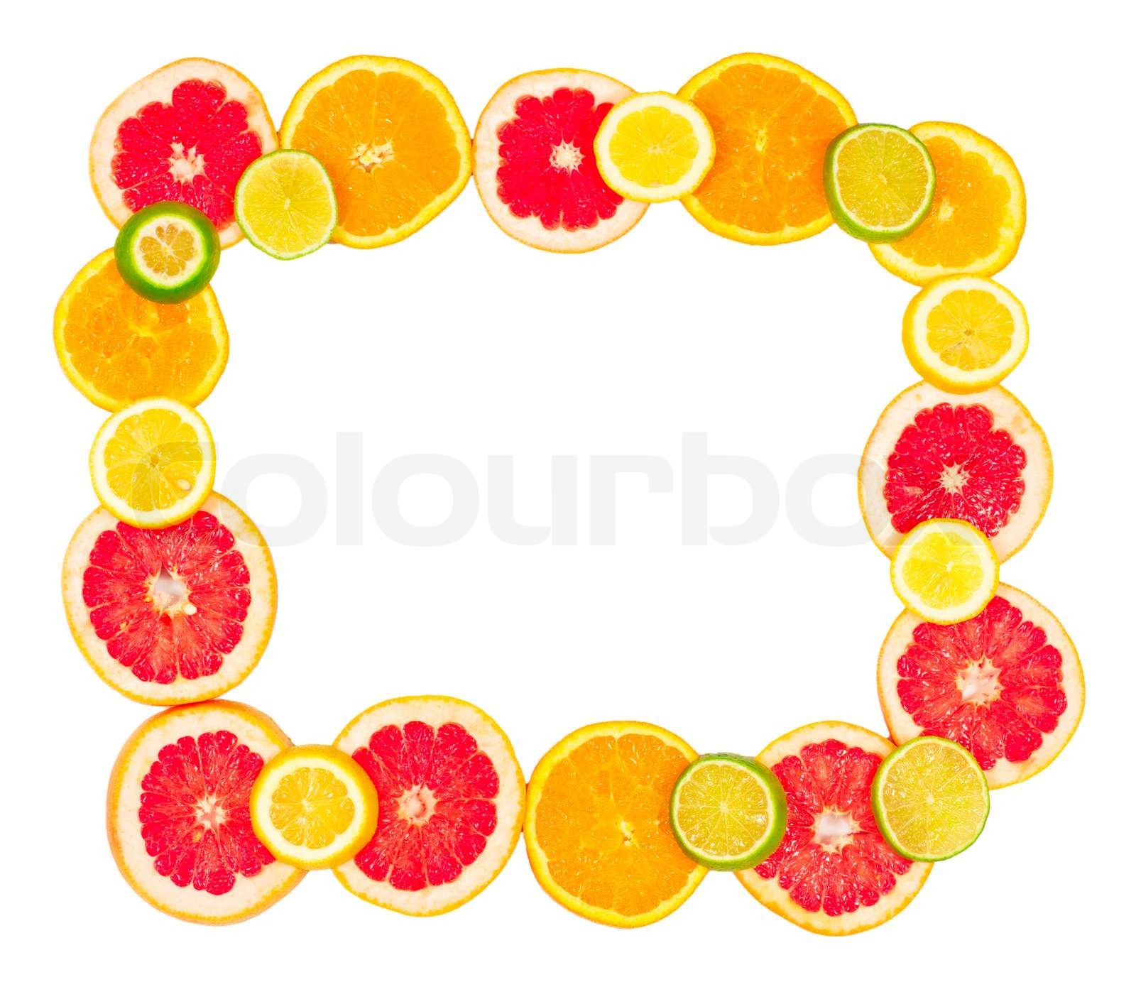 The Frame is made from a Mixed citrus fruit | Stock image | Colourbox