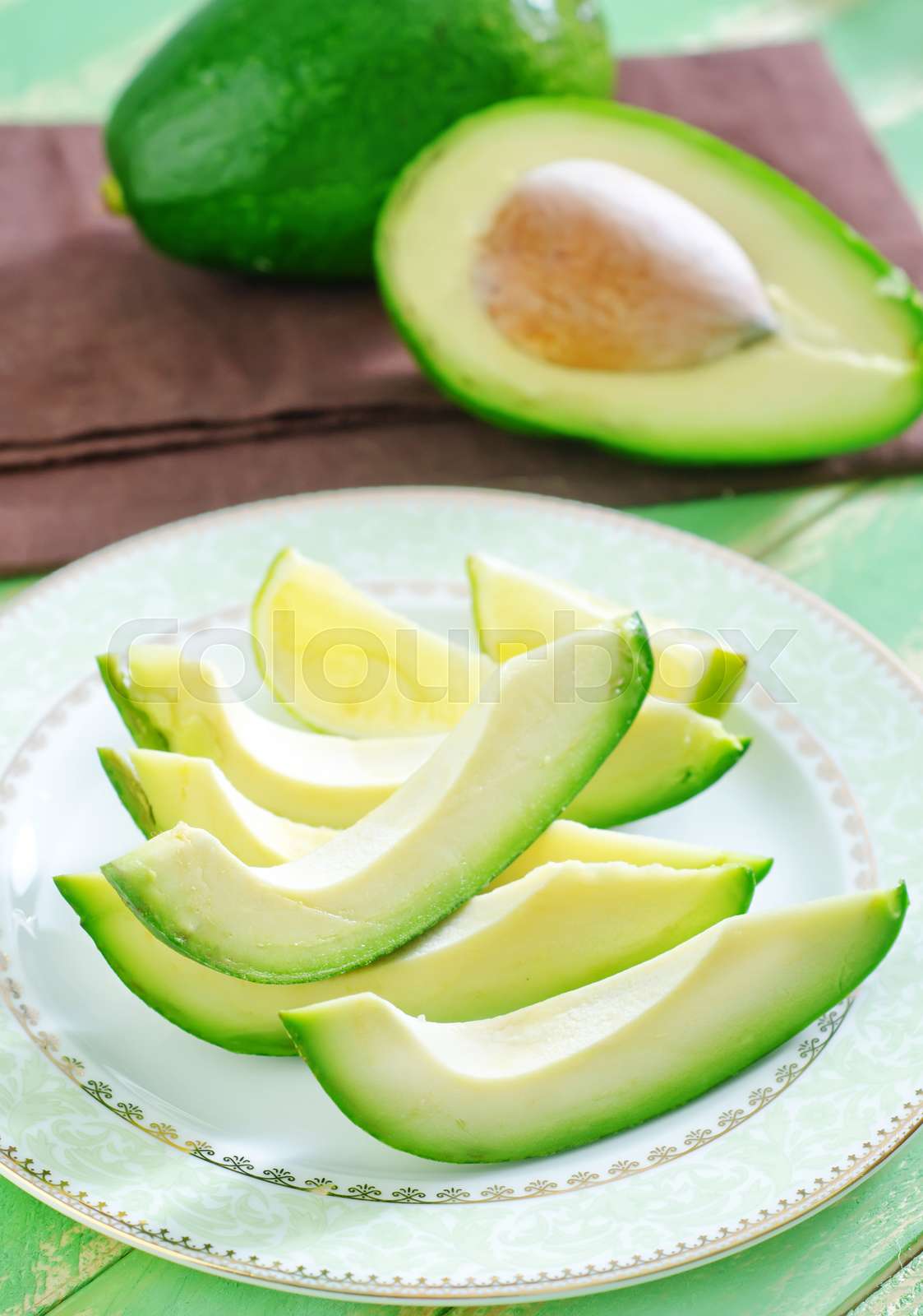 avocado on plate | Stock image | Colourbox