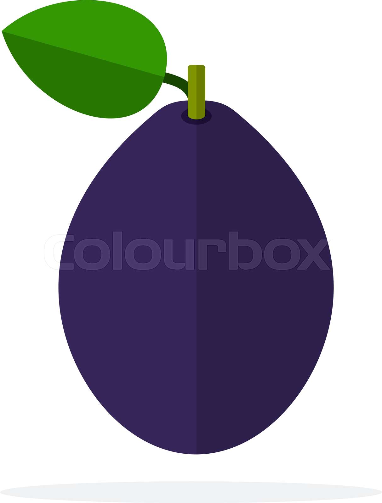 Whole plum with a leaf vertically vector flat isolated | Stock vector ...