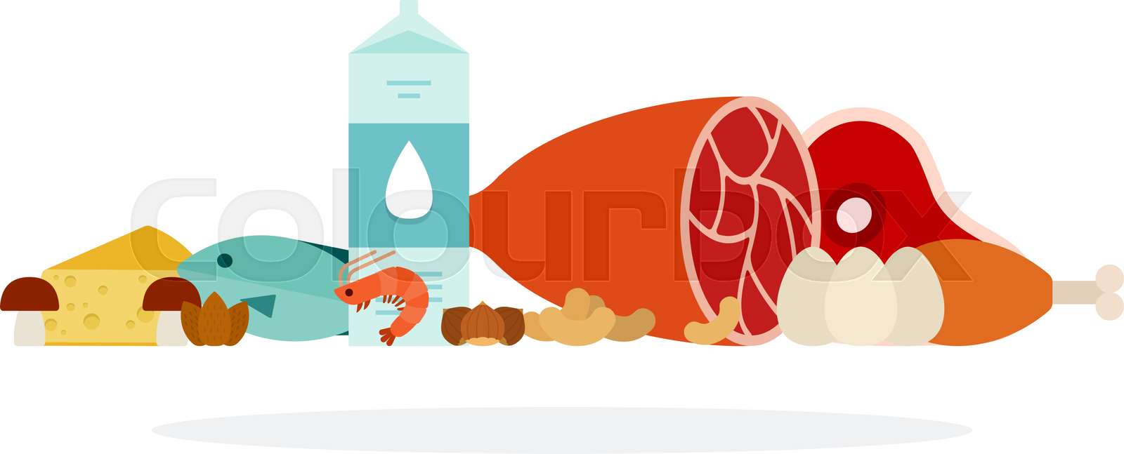 Protein products vector flat isolated | Stock vector | Colourbox