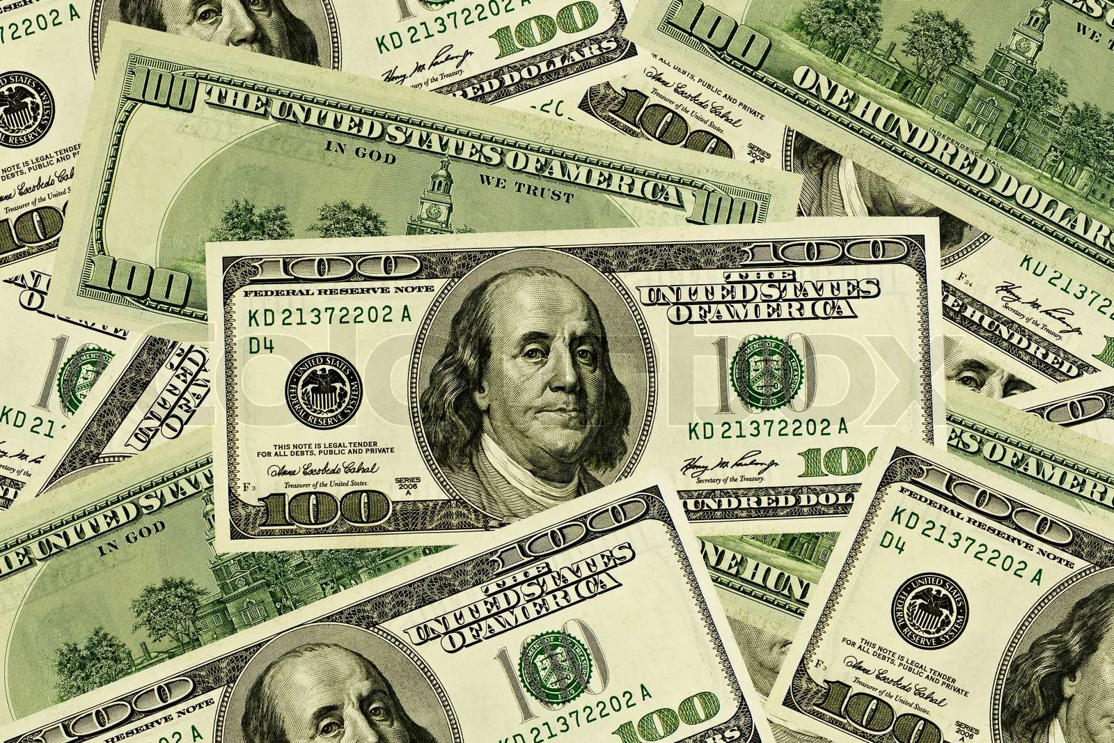 Stack of US dollar bills | Stock image | Colourbox