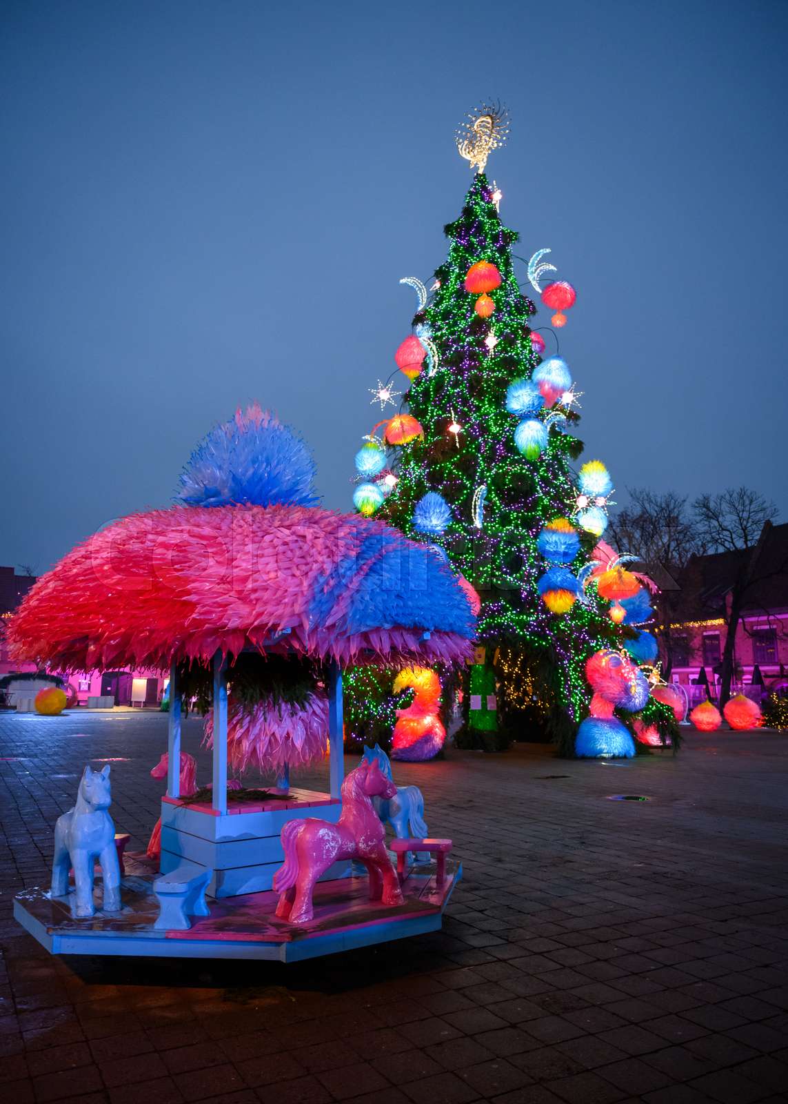 Christmas playground in the city hall or Kaunas | Stock image | Colourbox