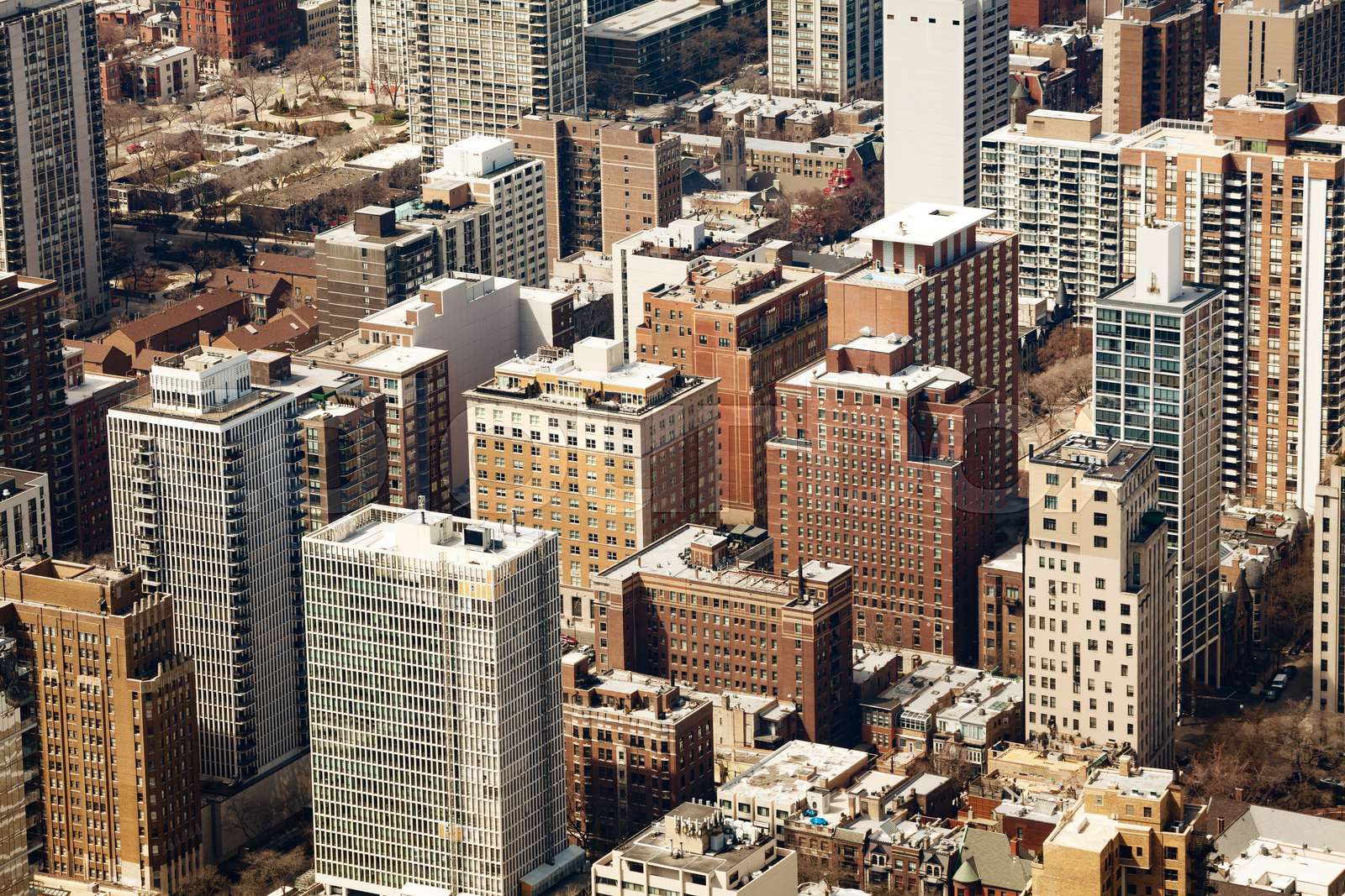 Midtown tall buildings in Chicago cover all image | Stock image | Colourbox