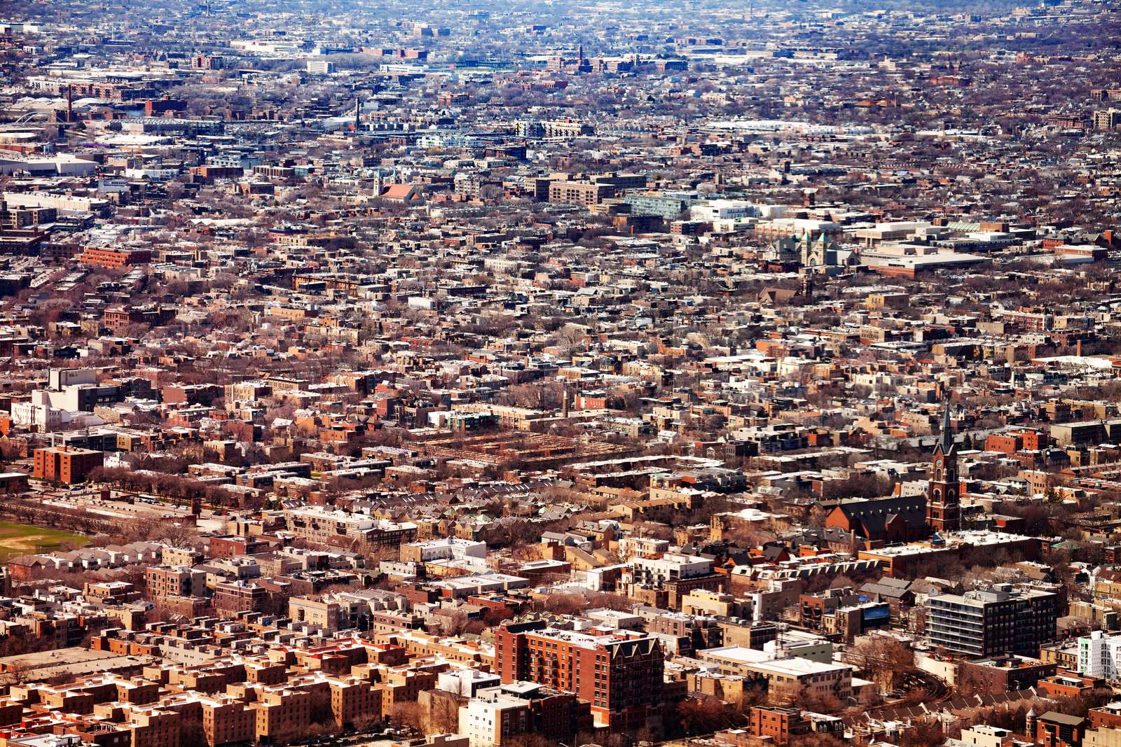 Suburban view of Chicago city small towns, above | Stock image | Colourbox