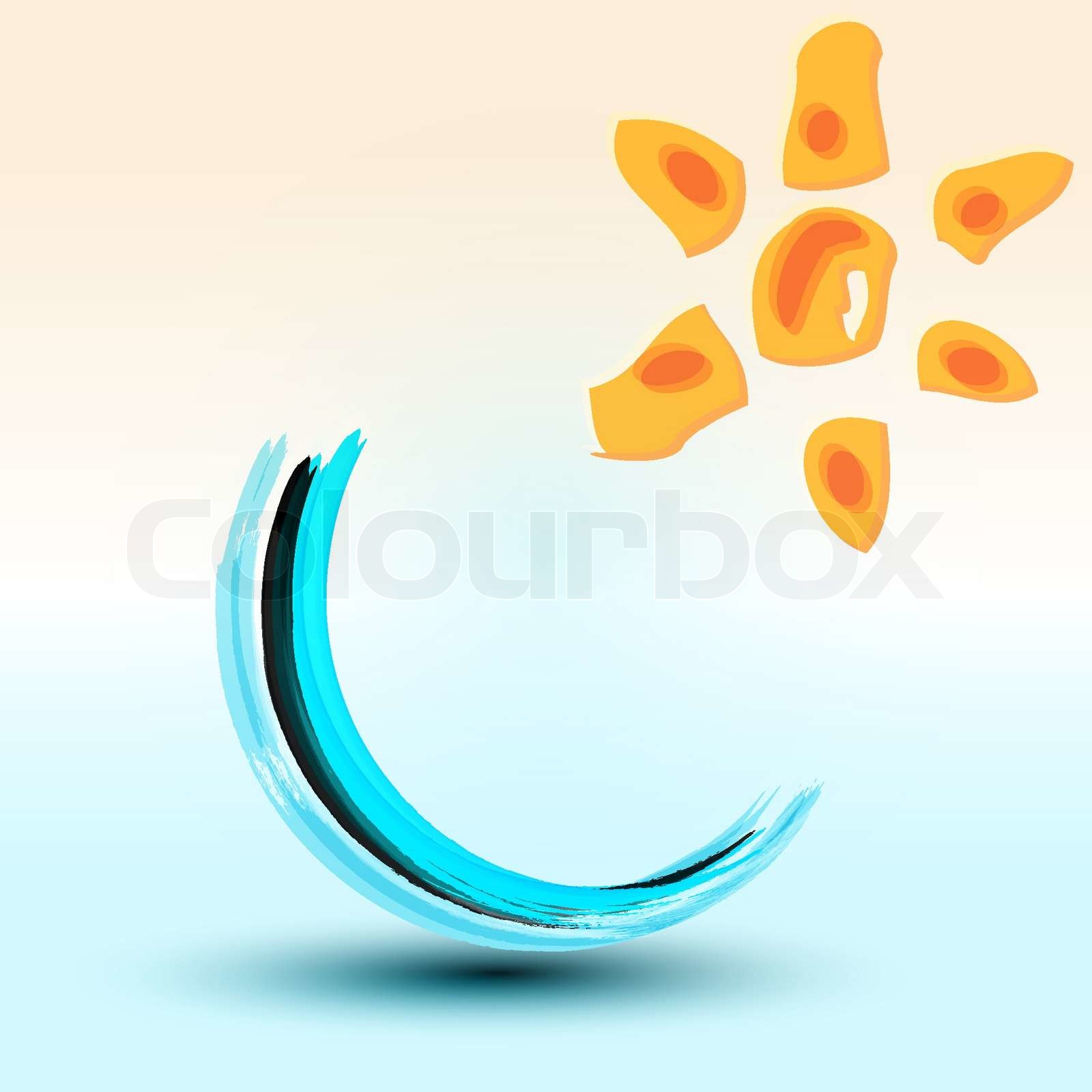 Blue wave sign | Stock vector | Colourbox