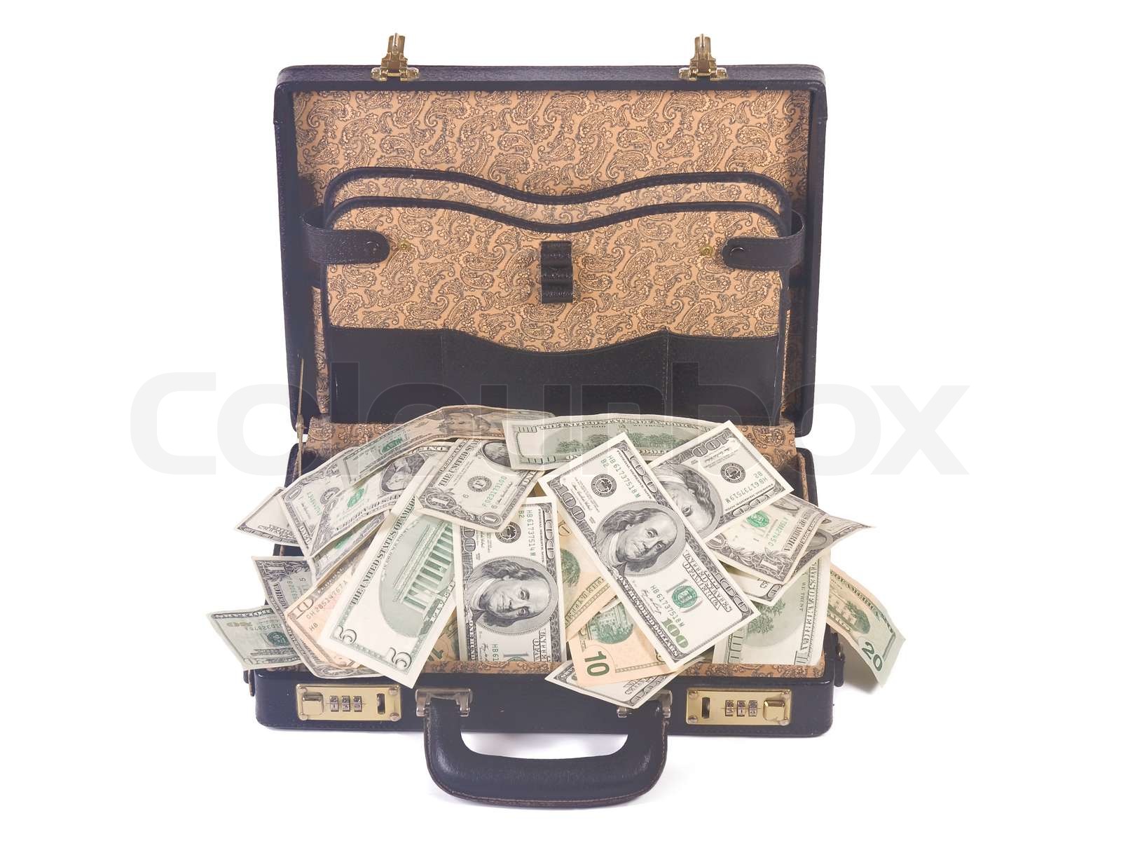 suitcase full of money | Stock image | Colourbox