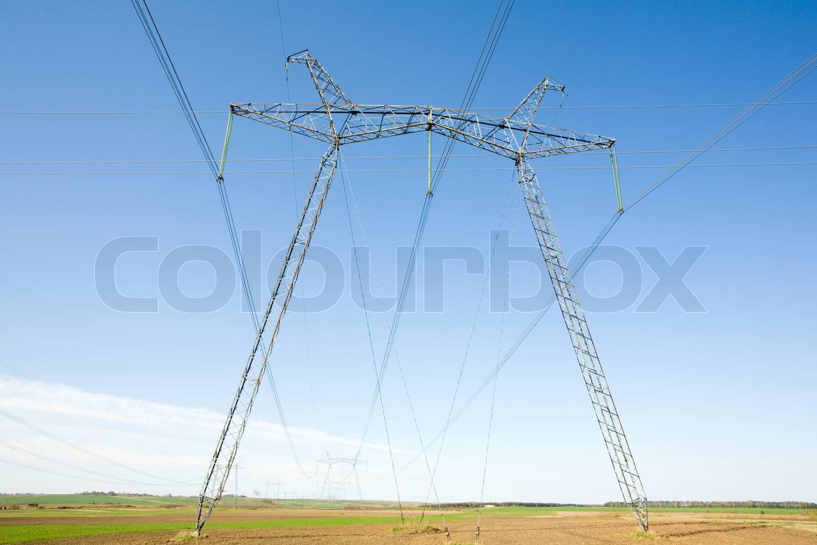 High voltage pylons | Stock image | Colourbox