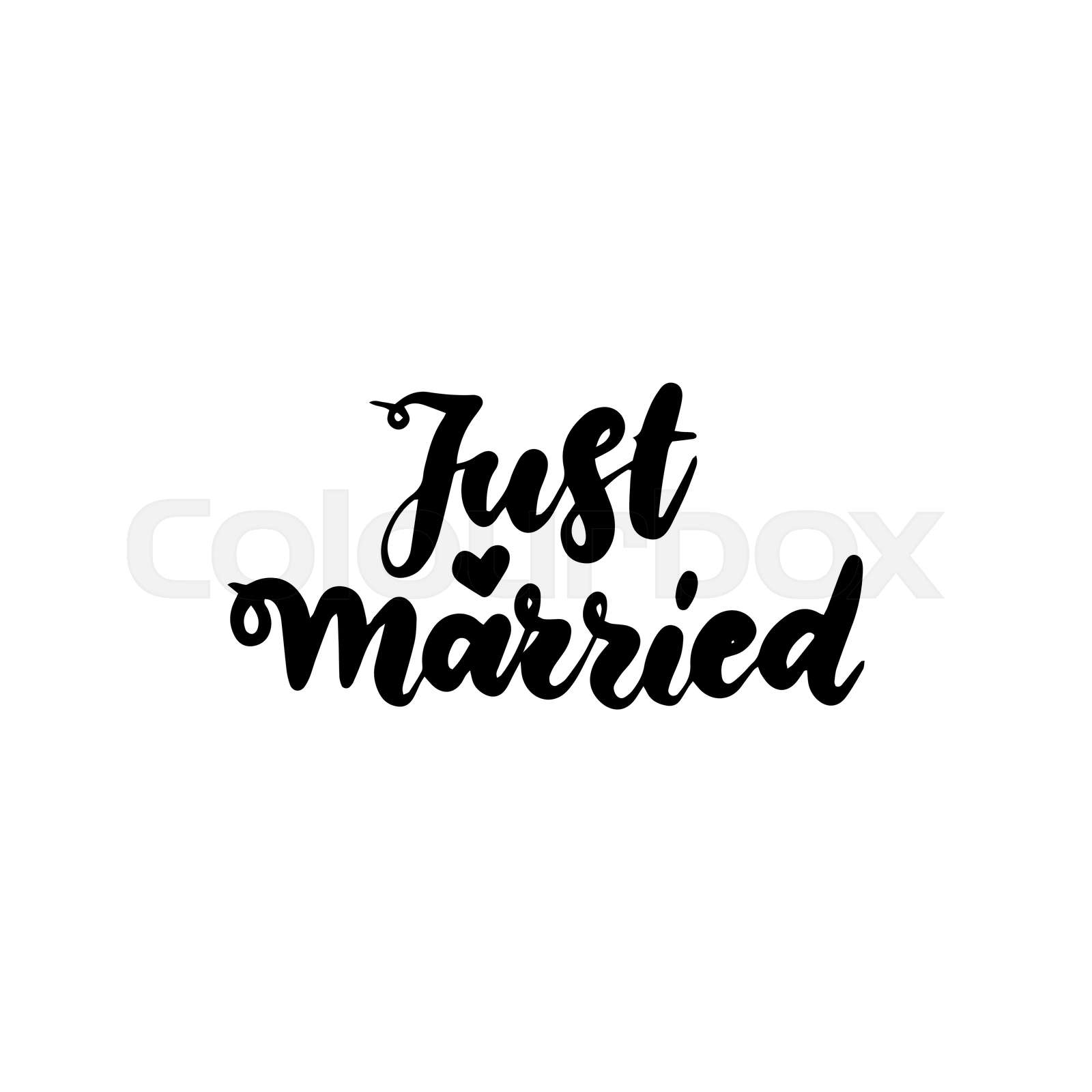 Just Married Handwritten Lettering | Stock vector | Colourbox