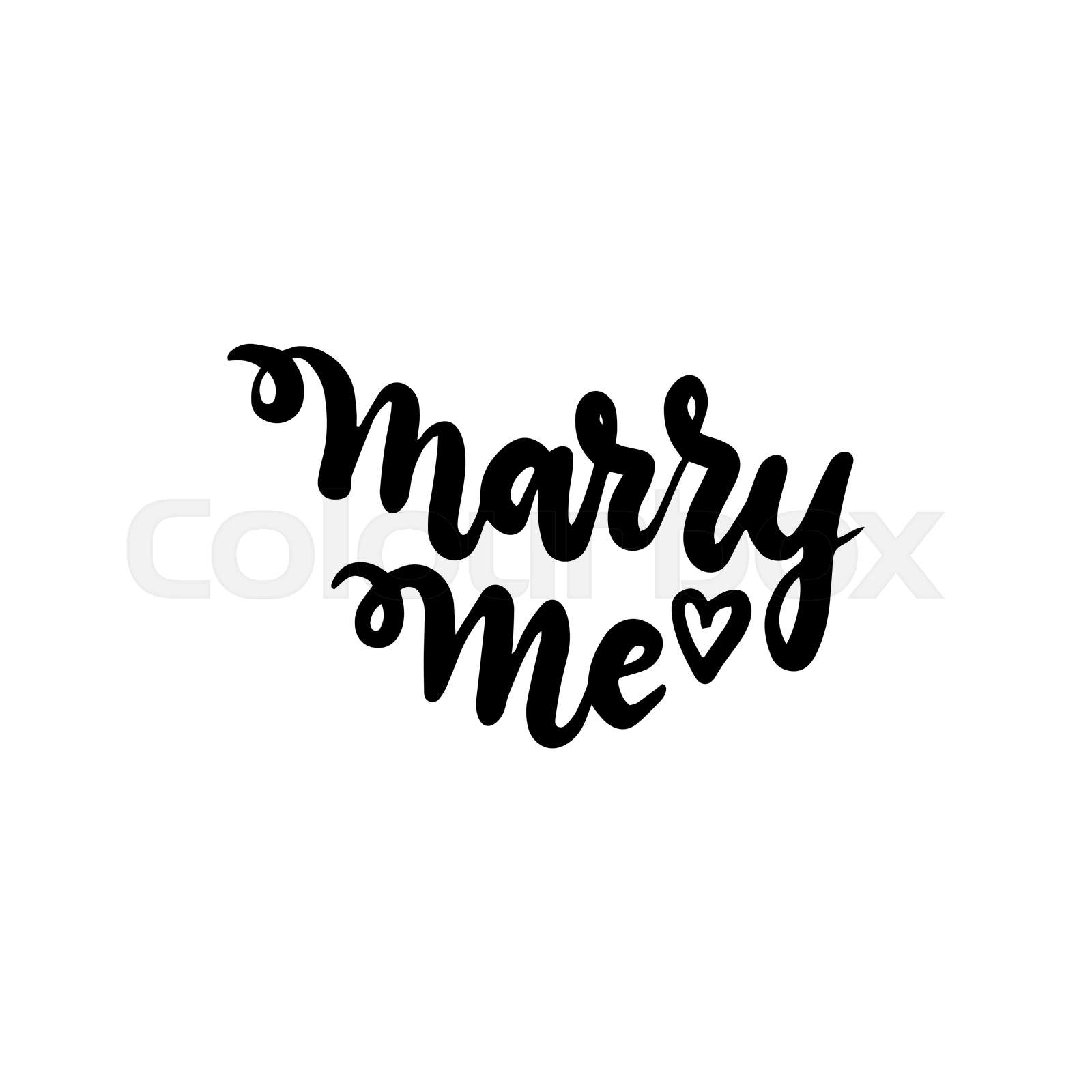 Handwritten Lettering Marry Me | Stock vector | Colourbox