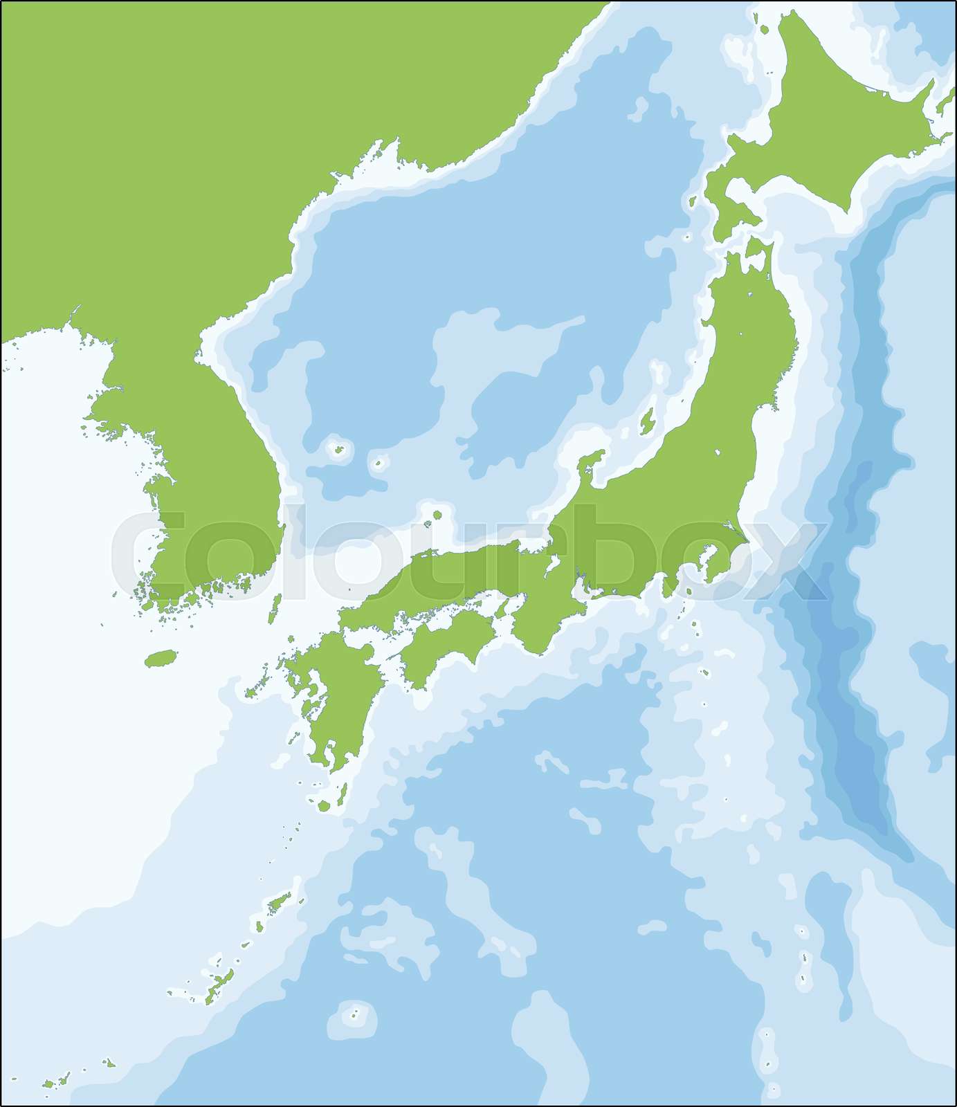 Vector illustration map of the Japanese territory | Stock vector ...