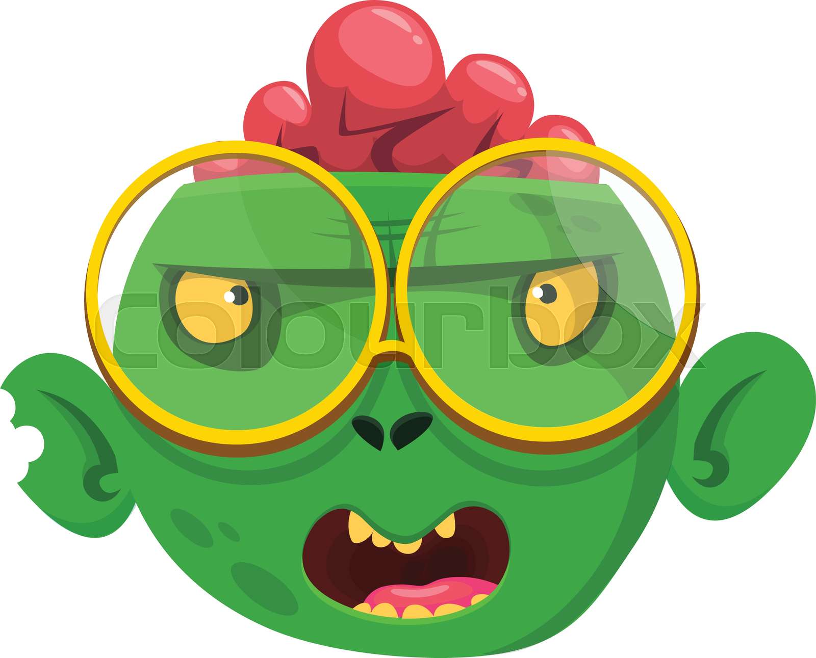 Funny Cartoon Zombie Head