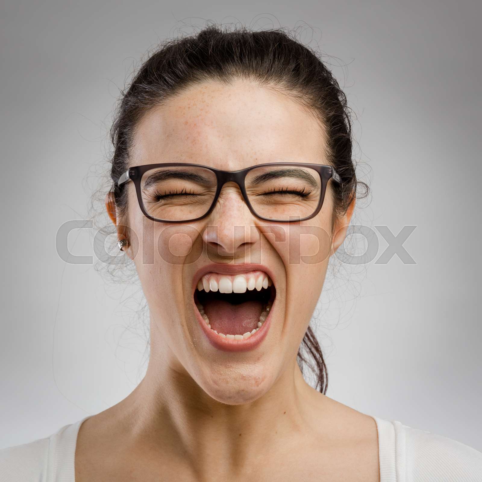 Woman yelling | Stock image | Colourbox